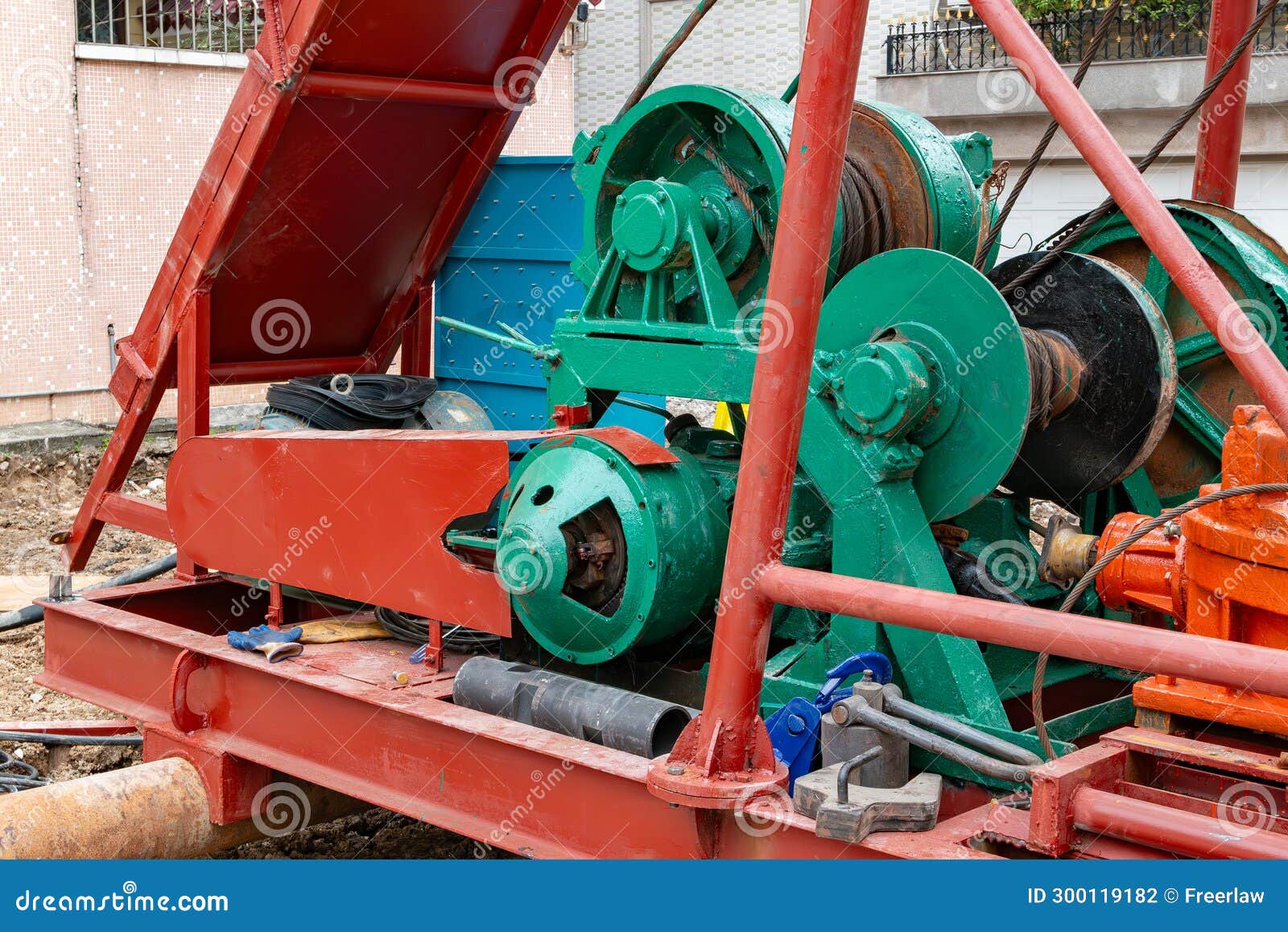 Drilling Rig for Foundation Digging at Horizontal Composition Stock ...