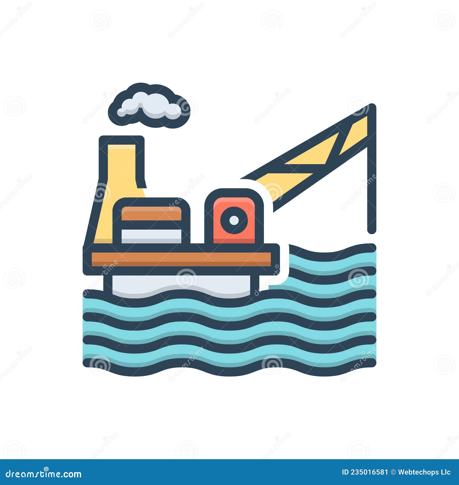 Color Illustration Icon for Drilling Rig, Platform and Exploration ...