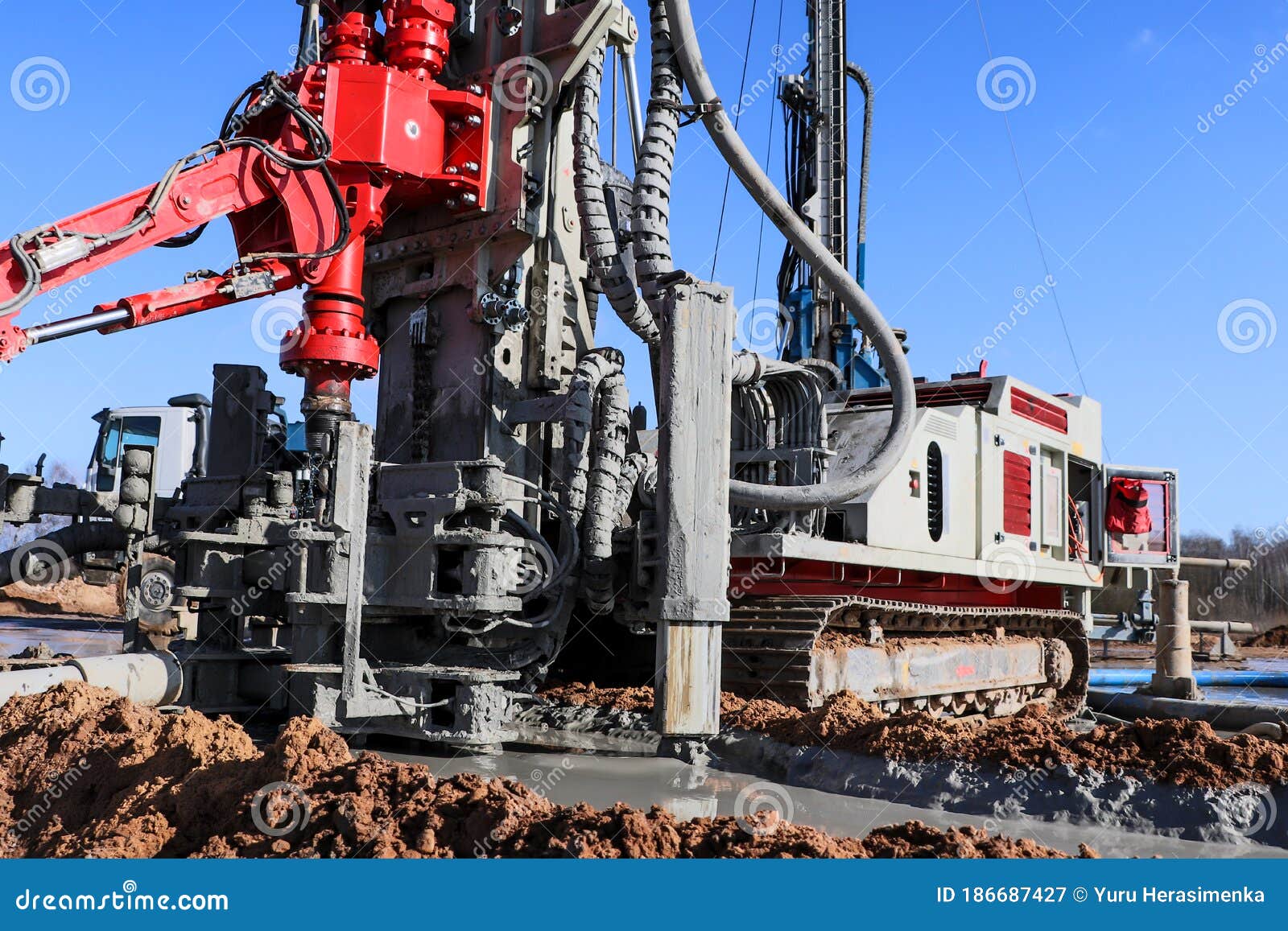 Drilling Rig. Installing an Expander for a Deep Well. Stock Image ...