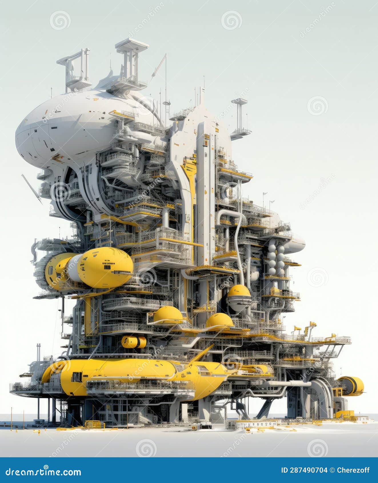 Drilling Rig with Luminous Elements Stock Photo - Image of machine ...