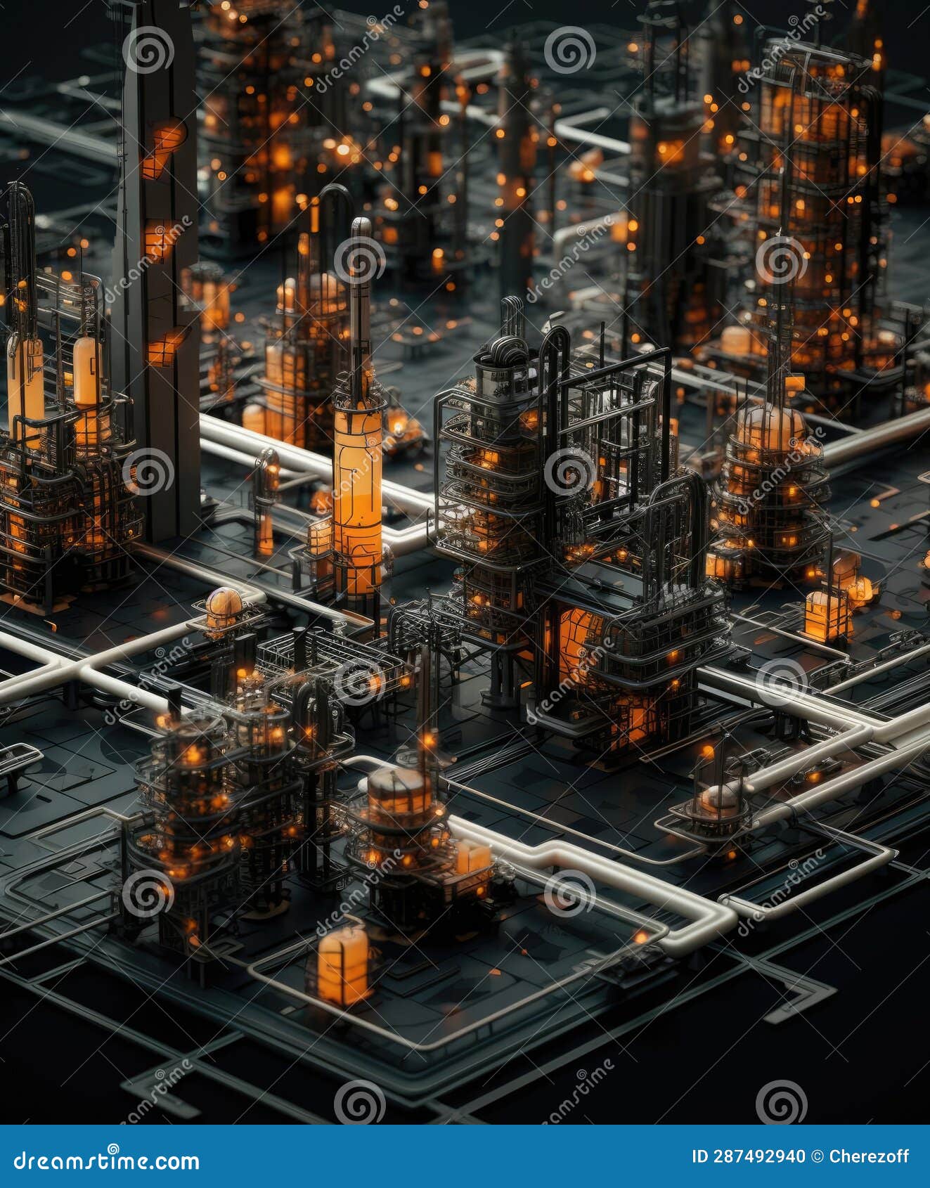 Drilling Rig with Luminous Elements Stock Photo - Image of drill, tower ...