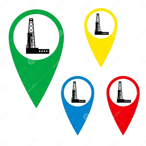 The Drilling Rig on the Map Marker. Stock Vector - Illustration of ...