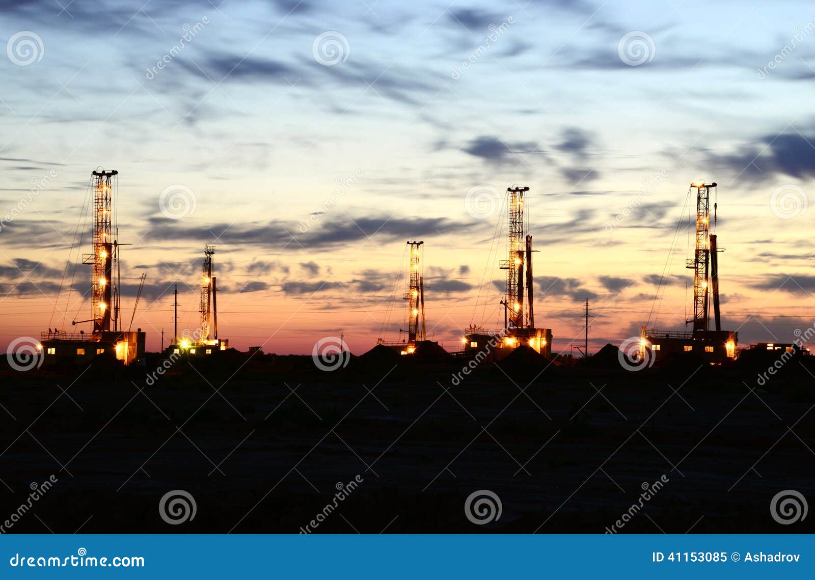 Drilling Rig with Morning Sky Stock Image - Image of rigs, derrick ...