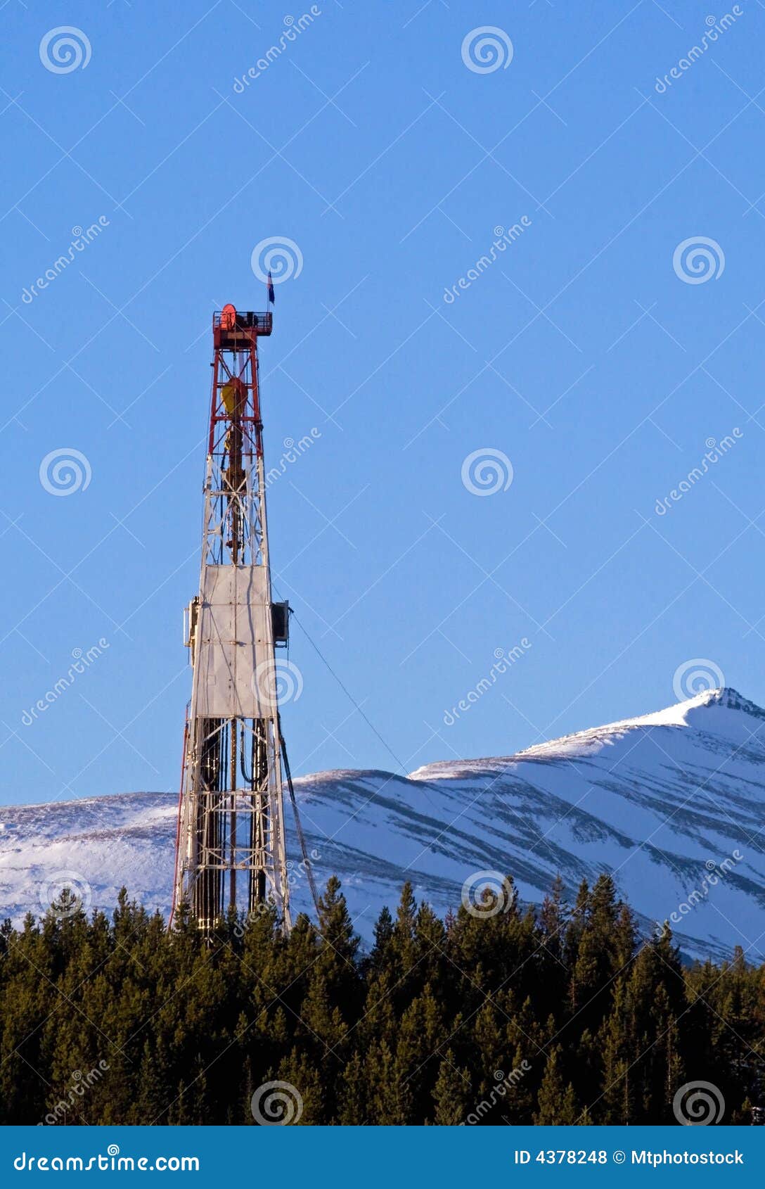 Drilling Rig in the Mountains Stock Photo - Image of crown, crude: 4378248