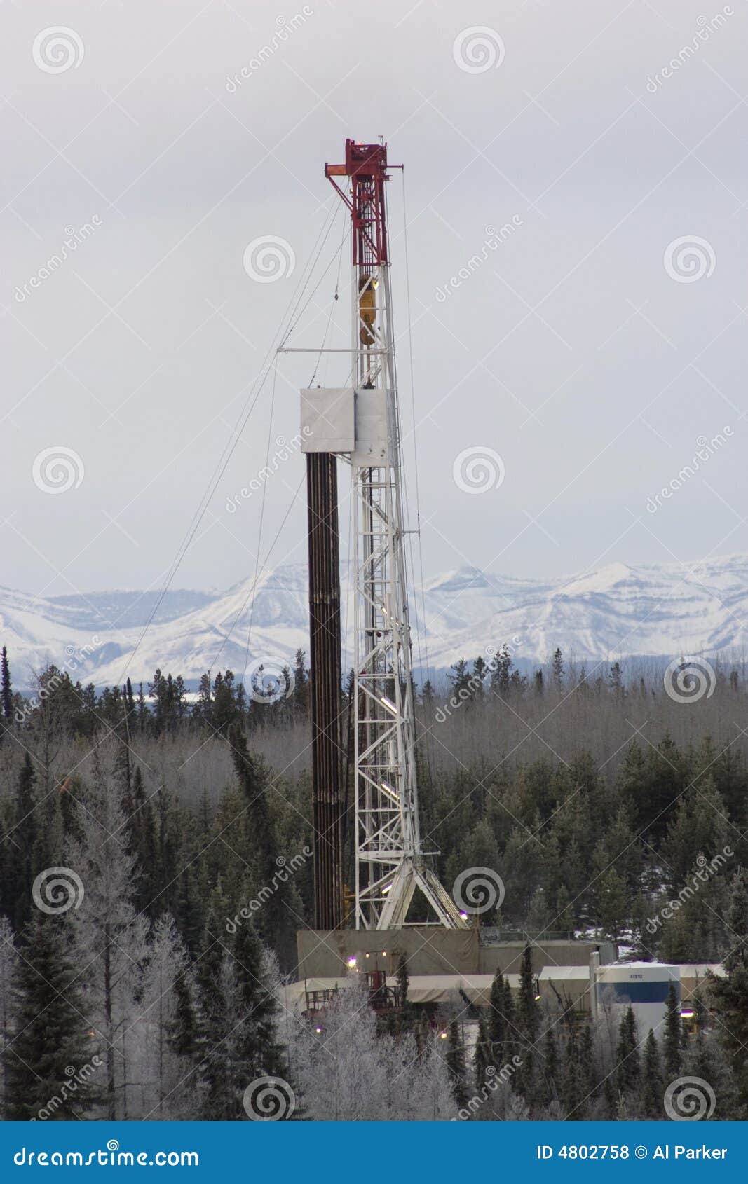 Drilling Rig in the Mountains Stock Photo - Image of mast, white: 4802758