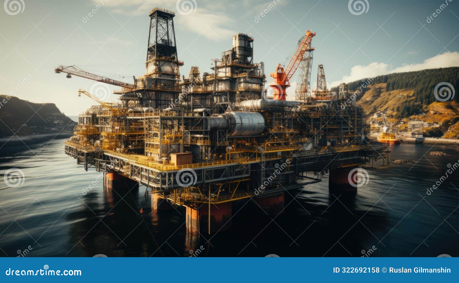 Drilling Rig and Offshore Platform Stock Photo - Image of crude ...