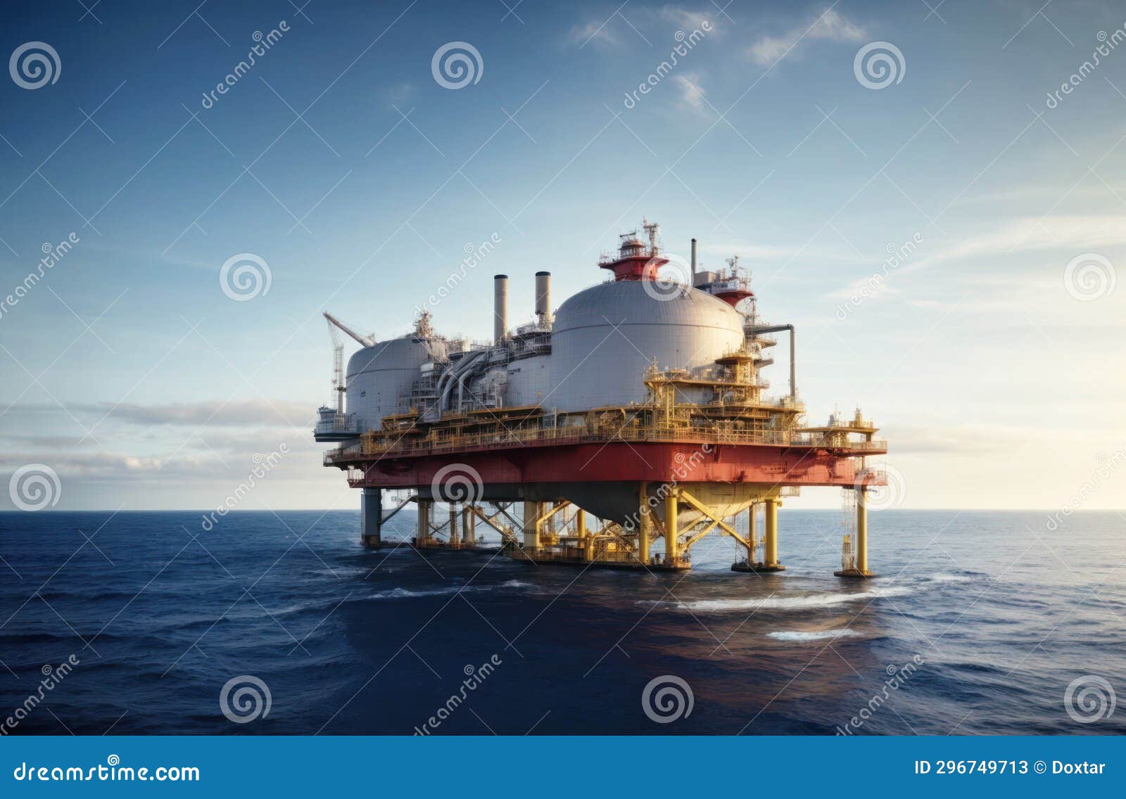 Drilling Rig Offshore Platform in the Sea Stock Illustration ...