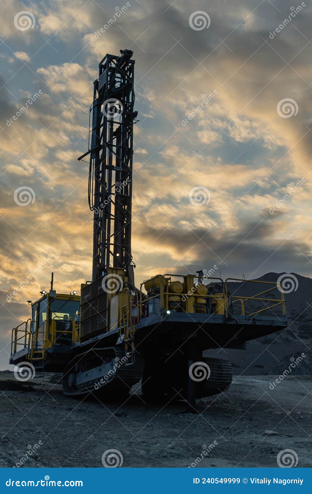 Drilling Rig in an Open Pit. Stock Image - Image of drilling, quarry ...