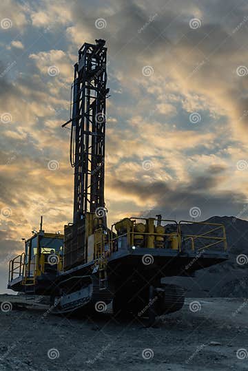 Drilling Rig in an Open Pit. Stock Image - Image of drilling, quarry ...
