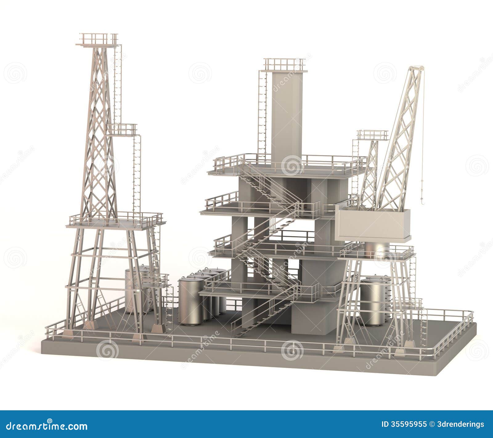 Drilling rig stock illustration. Illustration of realistic - 35595955