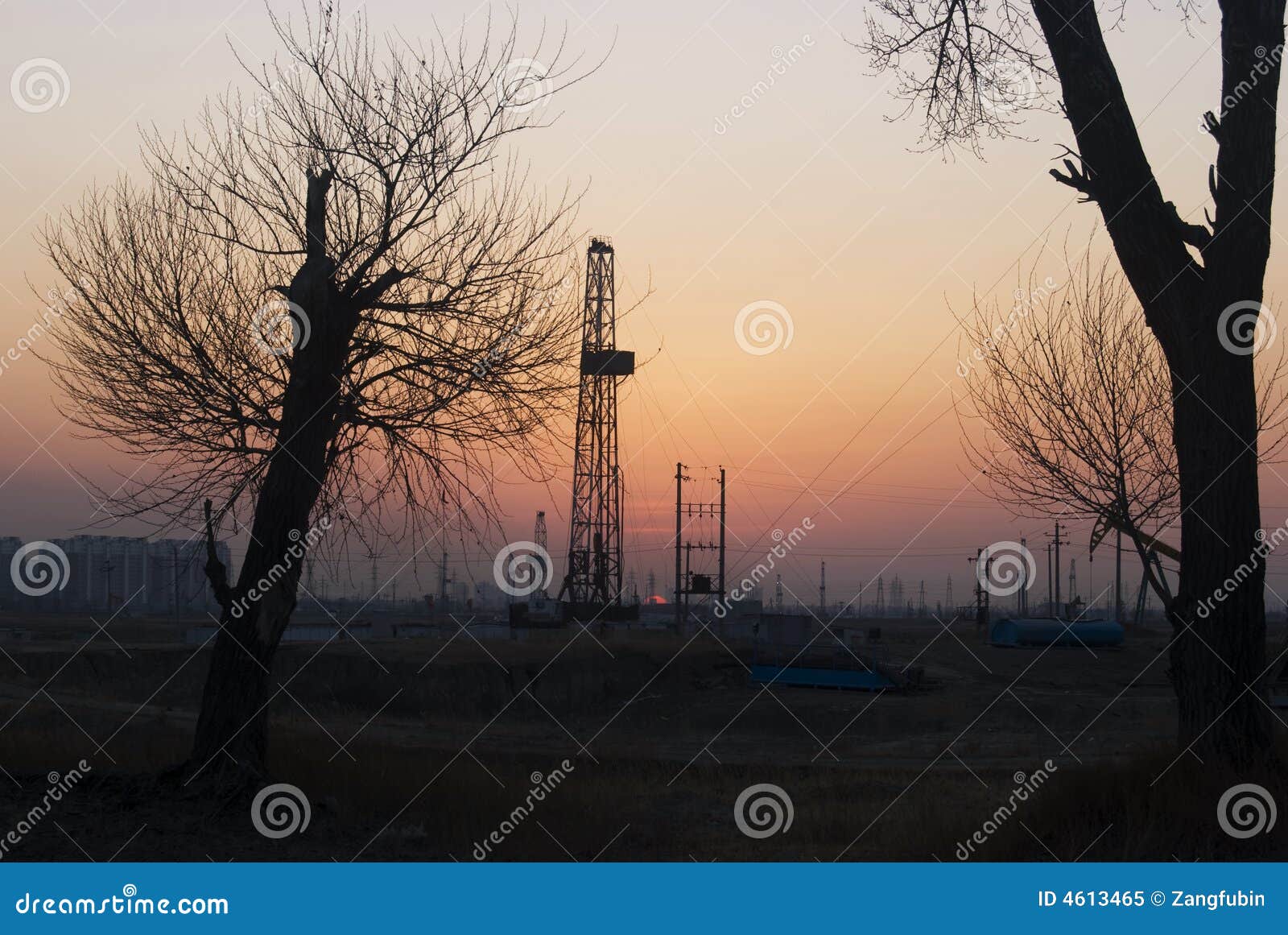 Drilling rig and trees stock image. Image of endowed, drilling - 4613465