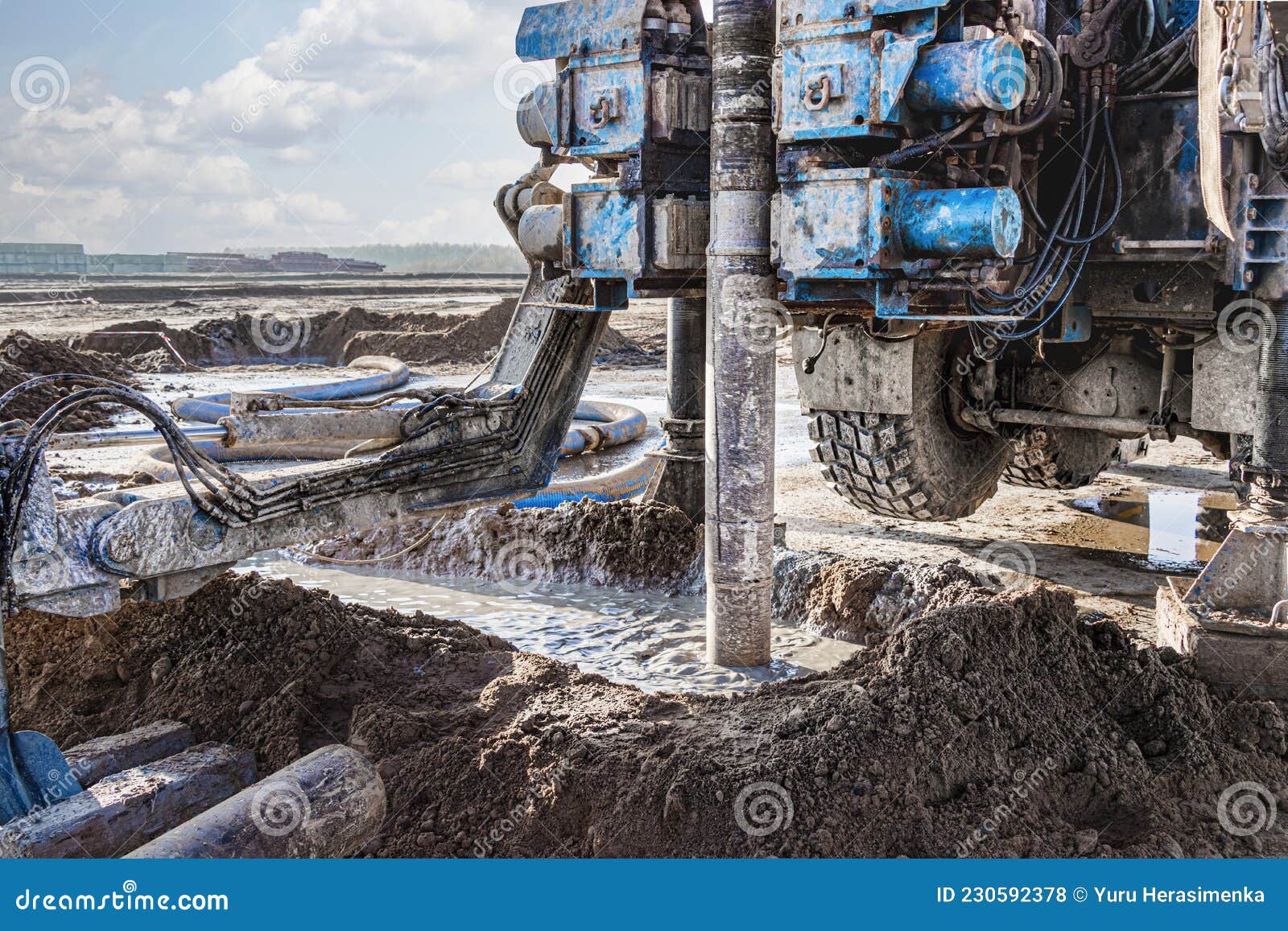 A Drilling Rig is Working on a Site. Deep Hole Drilling. Geological ...