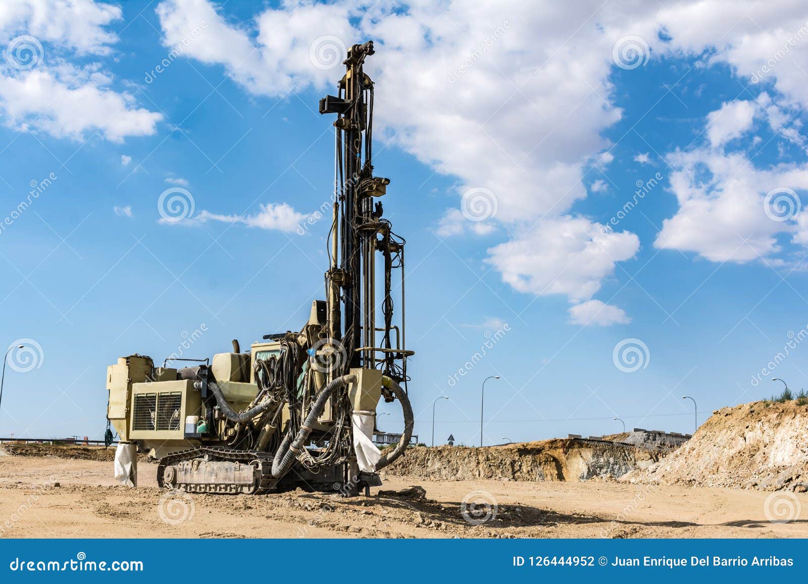 Drilling Rock in the Works of Creating a Road Stock Photo - Image of ...