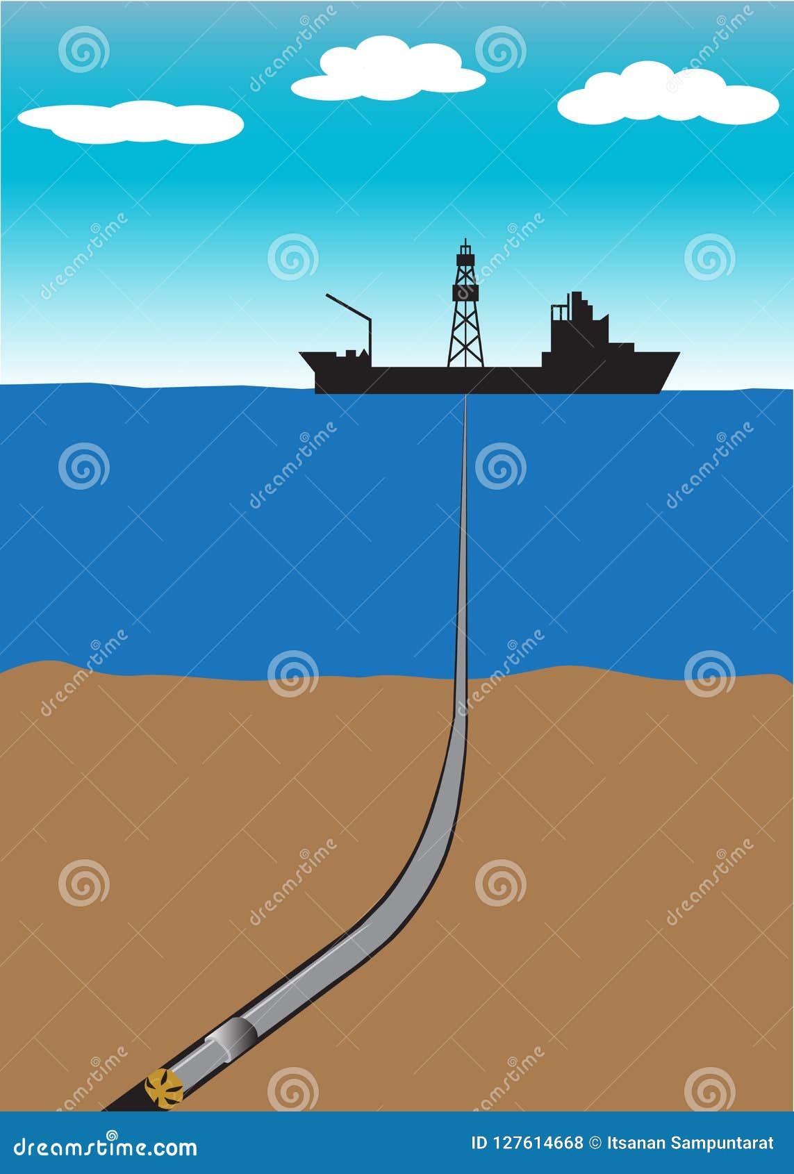 Drilling Ship Icon Vector | CartoonDealer.com #127695891