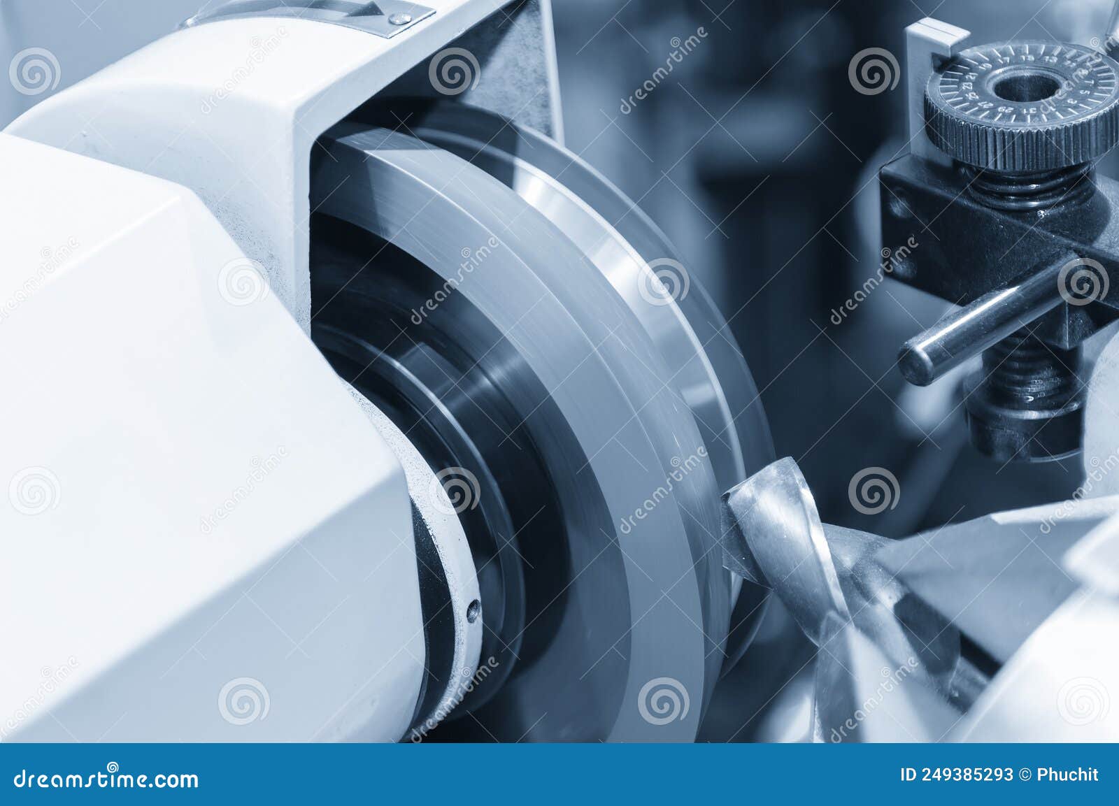 The Drilling Tool Regrinding Machine Stock Image - Image of flute, iron ...