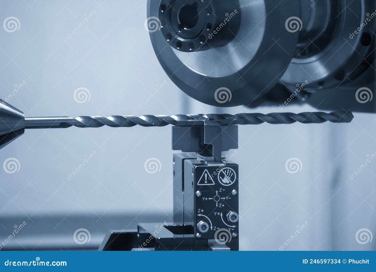The Drilling Tool Regrinding Process with Abrasive Wheel Stock Photo ...