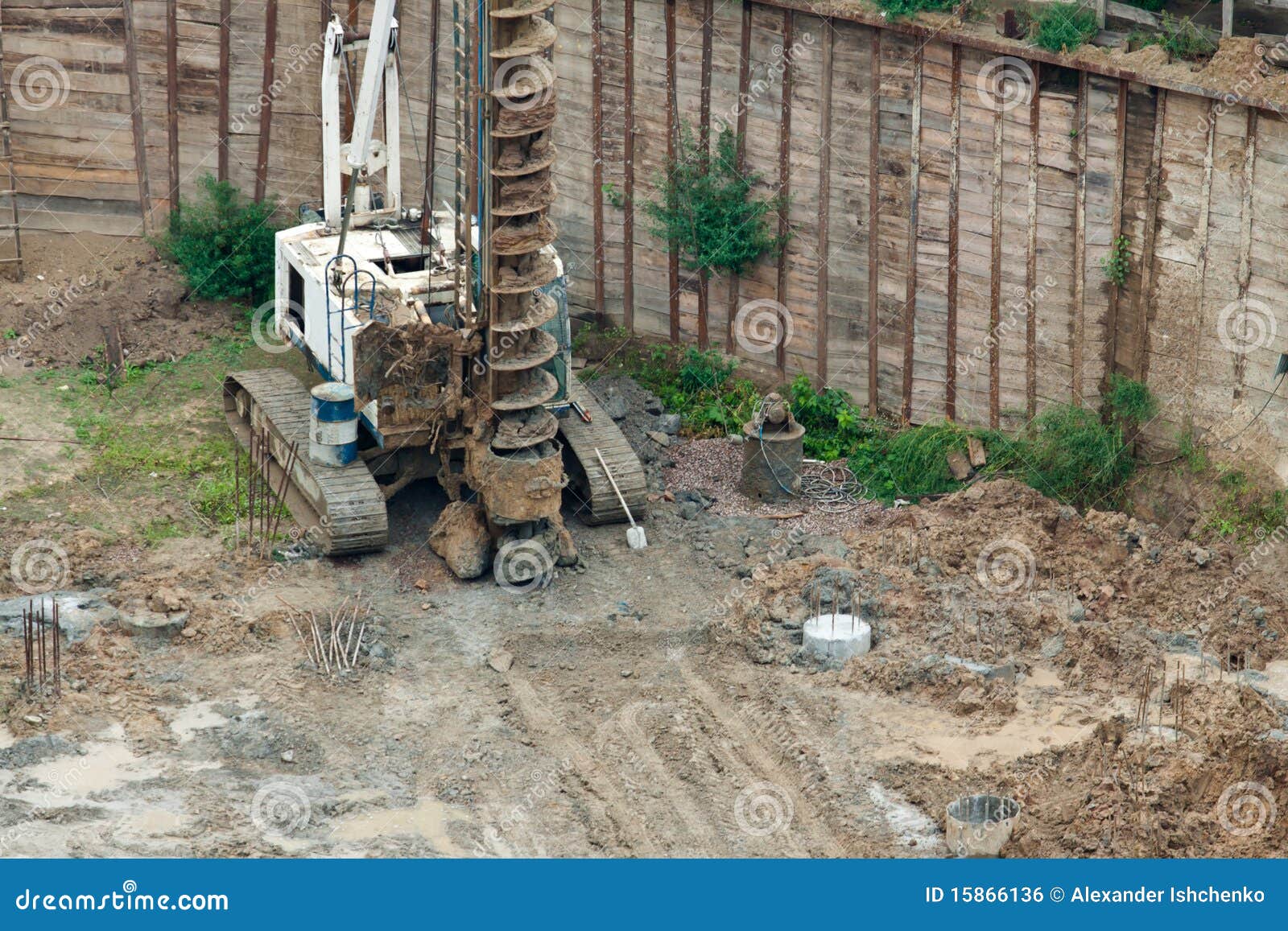 Drilling tractor. stock photo. Image of tread, digger - 15866136