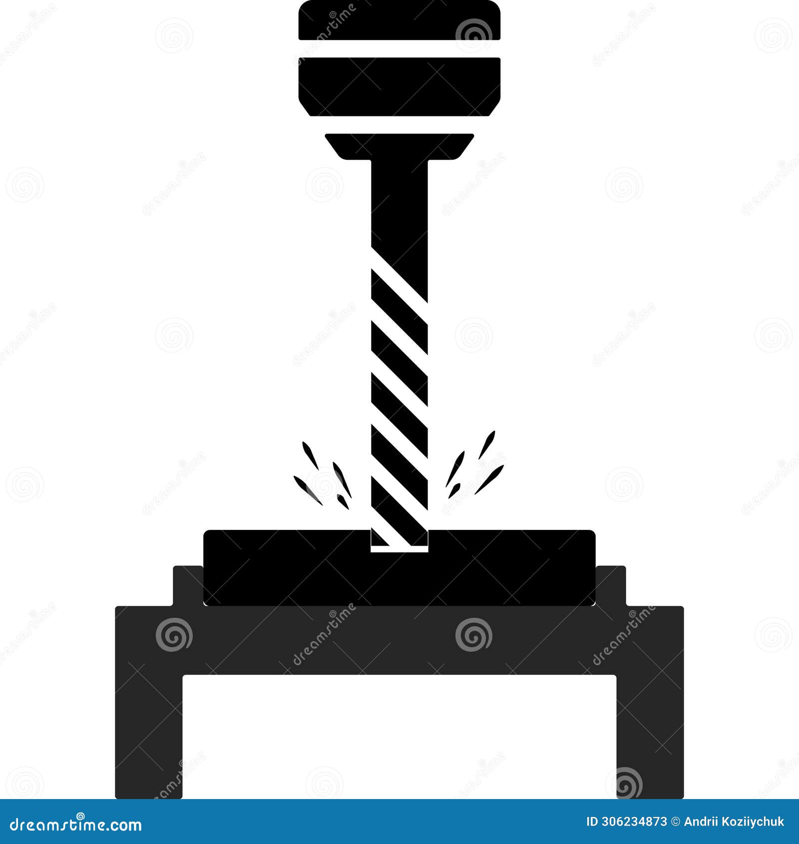 Drilling Vector Icon. Drill in Spindle Icon. Drilling Machine Logo ...