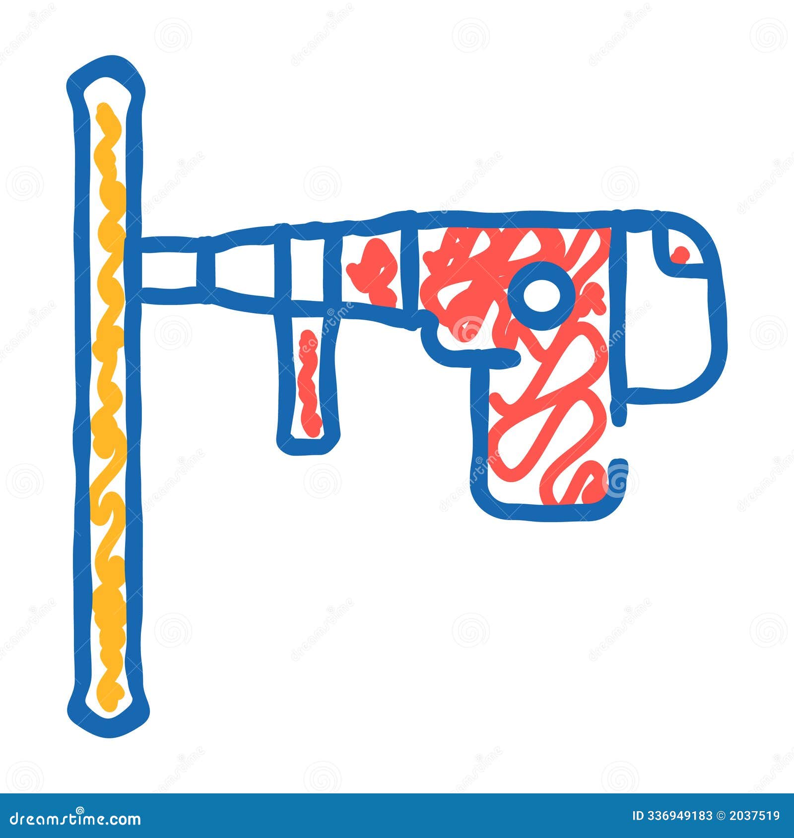 Drilling Wall Icon Doodle Illustration Stock Vector - Illustration of ...