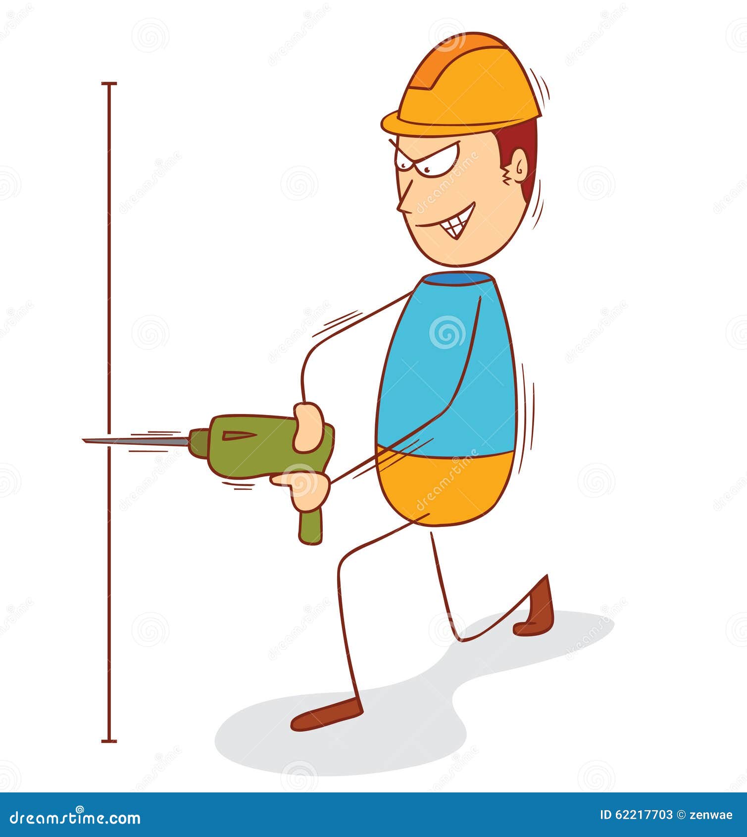 Drilling a wall stock vector. Illustration of profession - 62217703