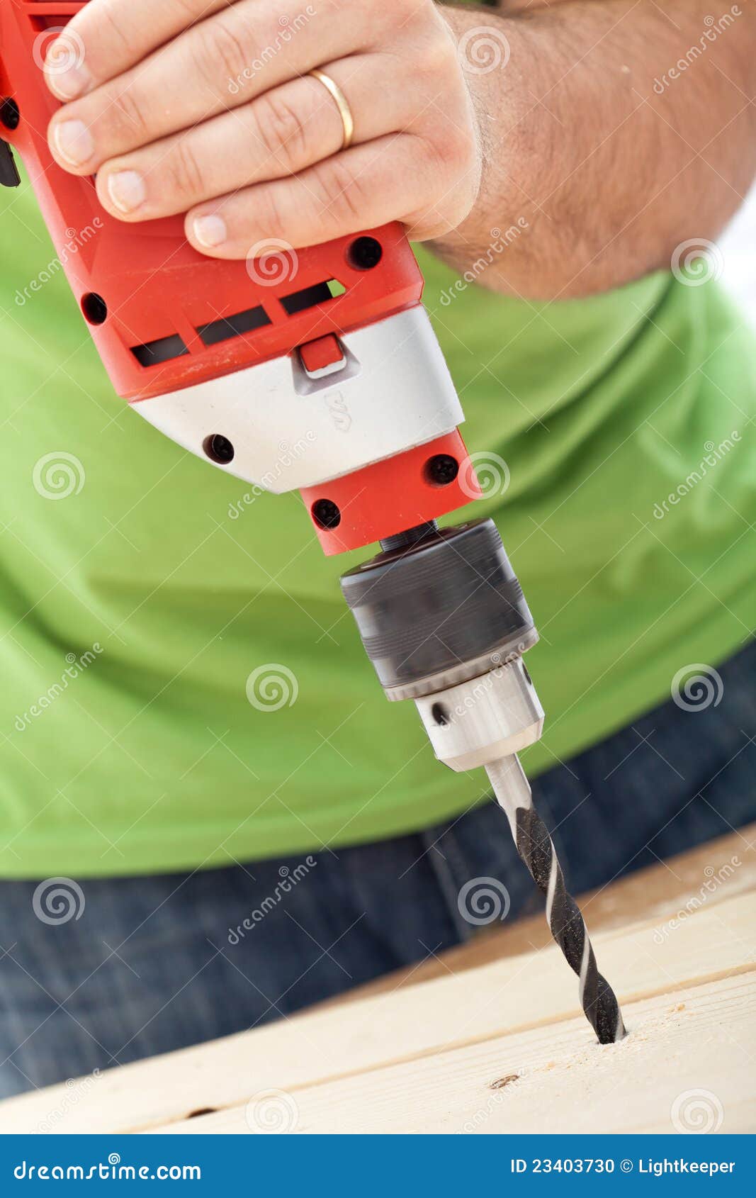Drilling wood stock photo. Image of joiner, closeup, tool - 23403730