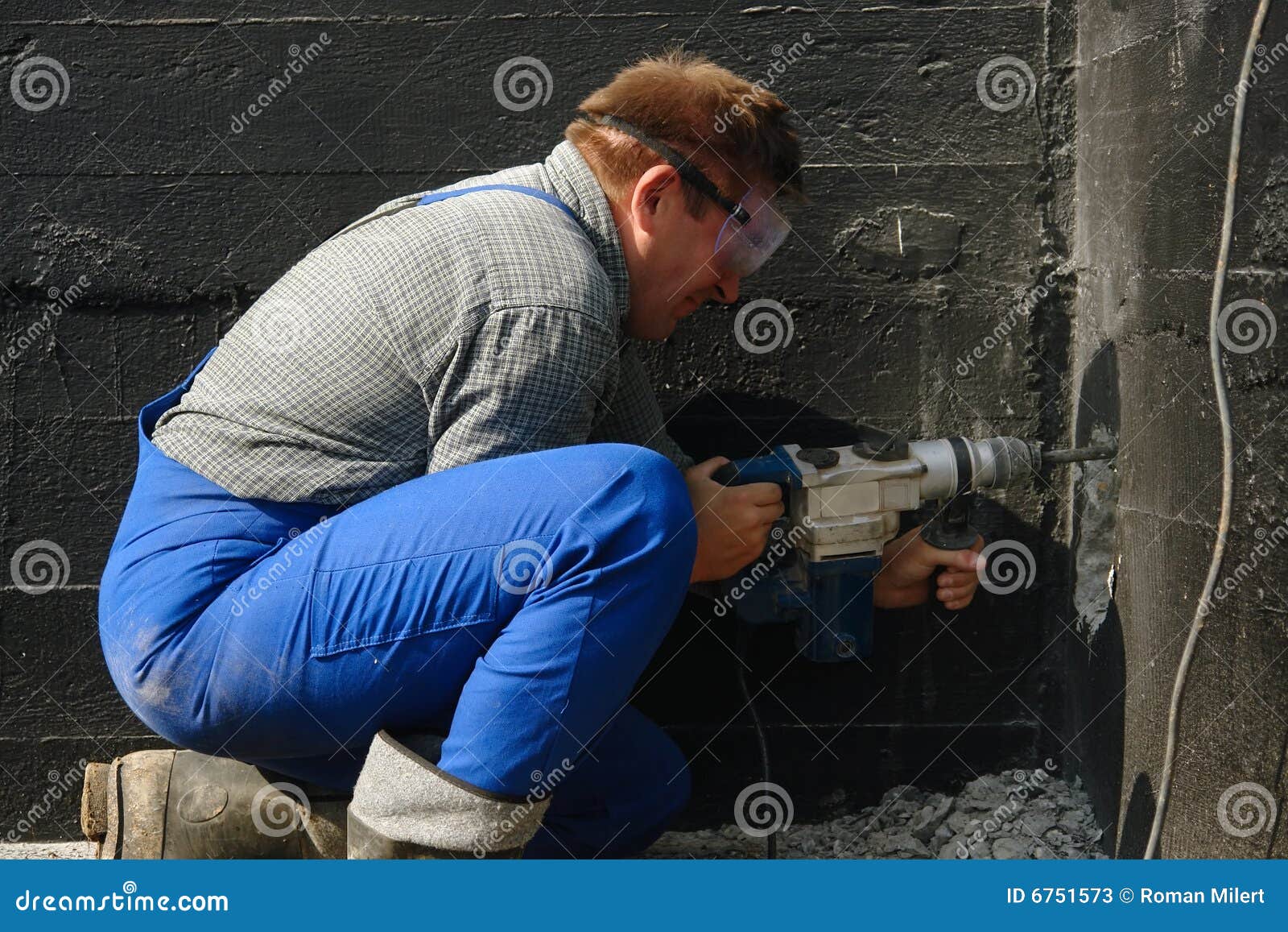 Drilling work stock image. Image of borer, builder, jumpsuit - 6751573