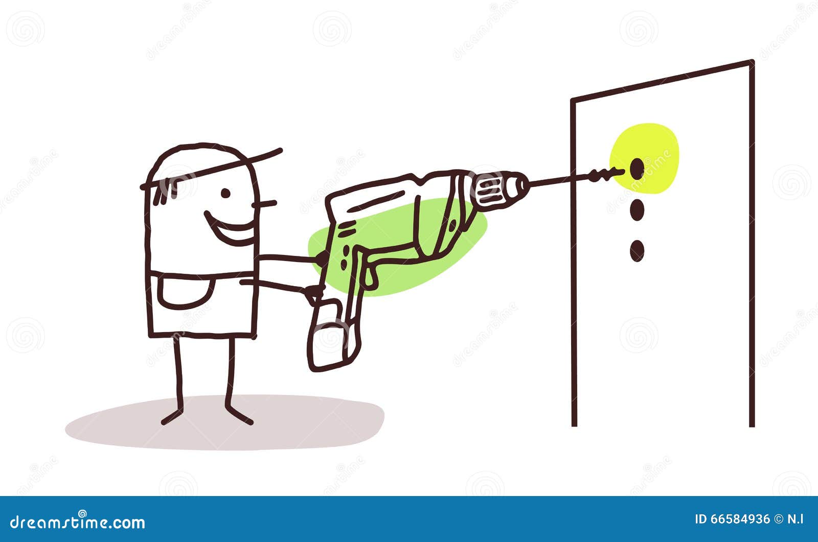 Drilling worker stock vector. Illustration of drill, wall - 66584936