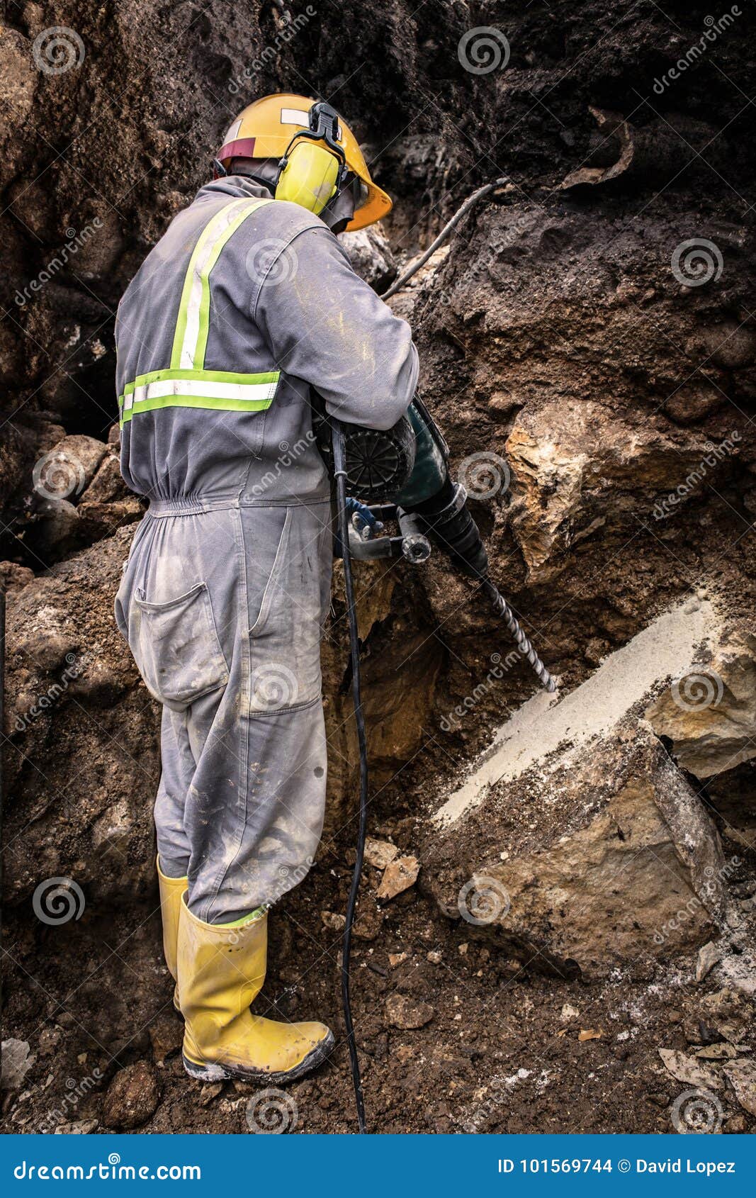 Drilling Worker Doing His Job Stock Photo - Image of building, iron ...