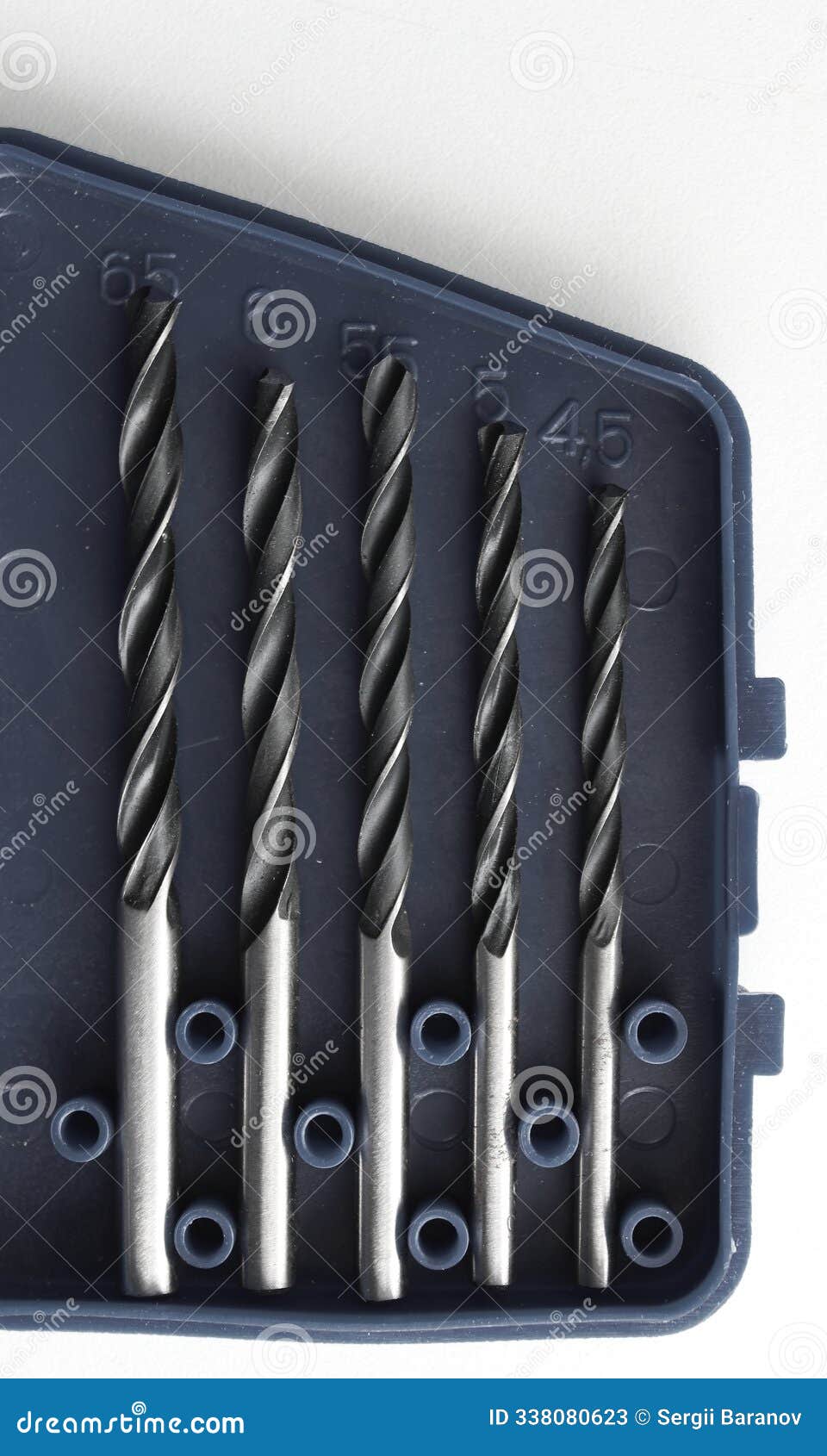 Part of Set Box for Drill Bits Storage on White Surface Stock Photo ...