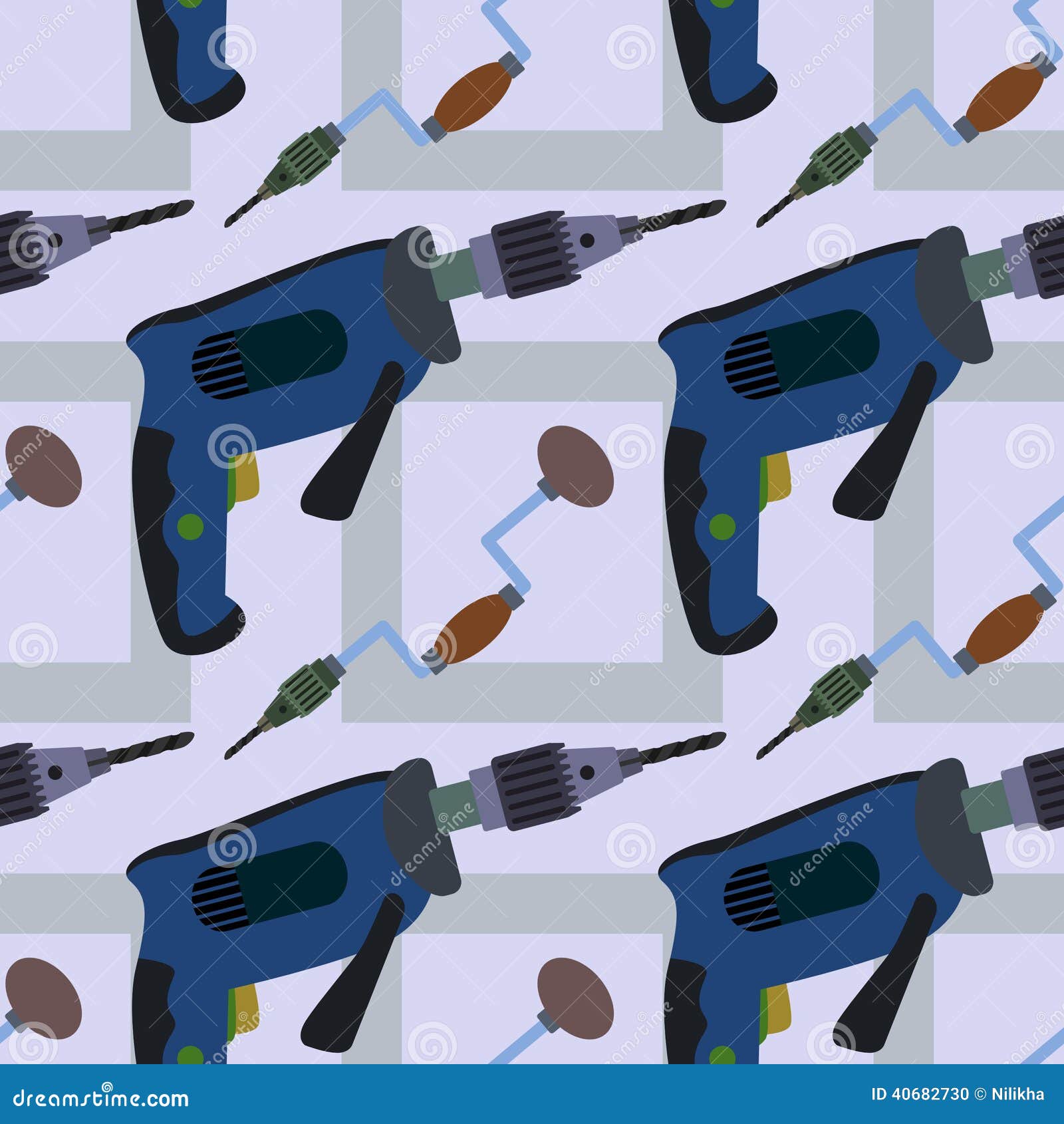 Drills Seamless Background Design Stock Illustration - Illustration of ...