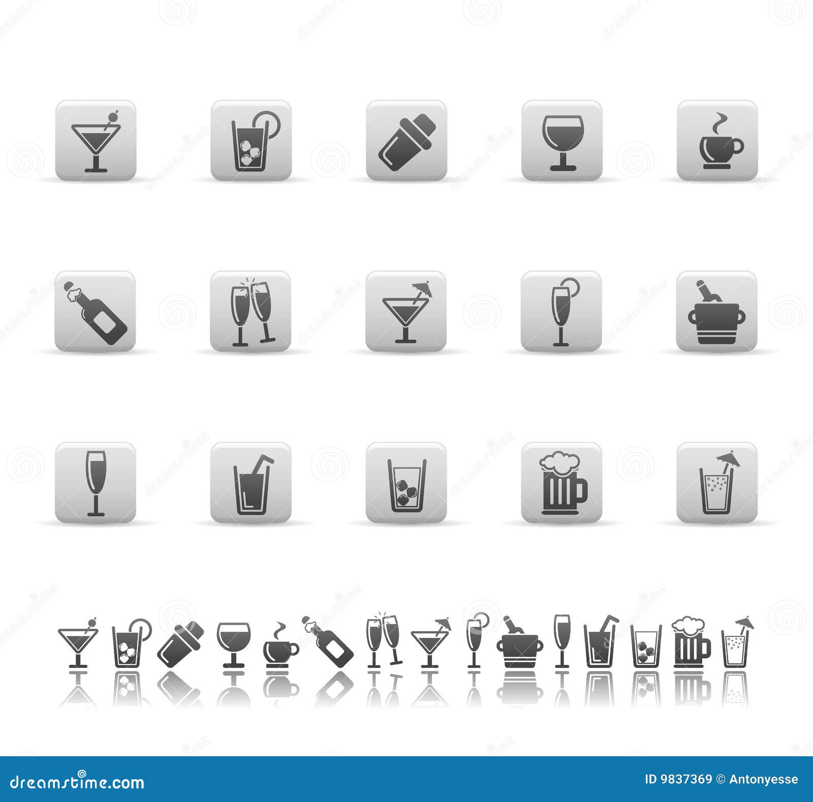 Drink and bar icons. stock vector. Illustration of celebrate - 9837369