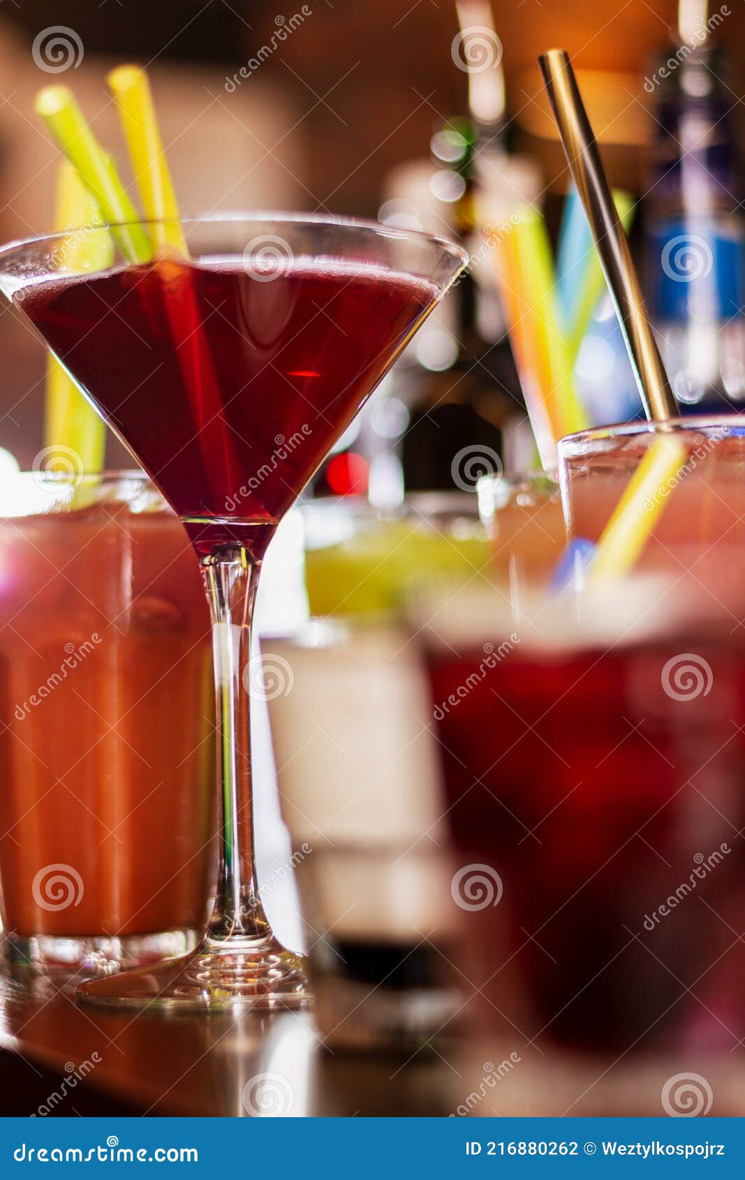 Drink on Bar Table Close Up Stock Photo - Image of party, restaurant ...