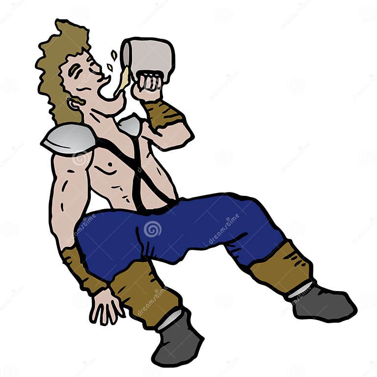 Drink beer stock vector. Illustration of muscles, shirtless - 44499618