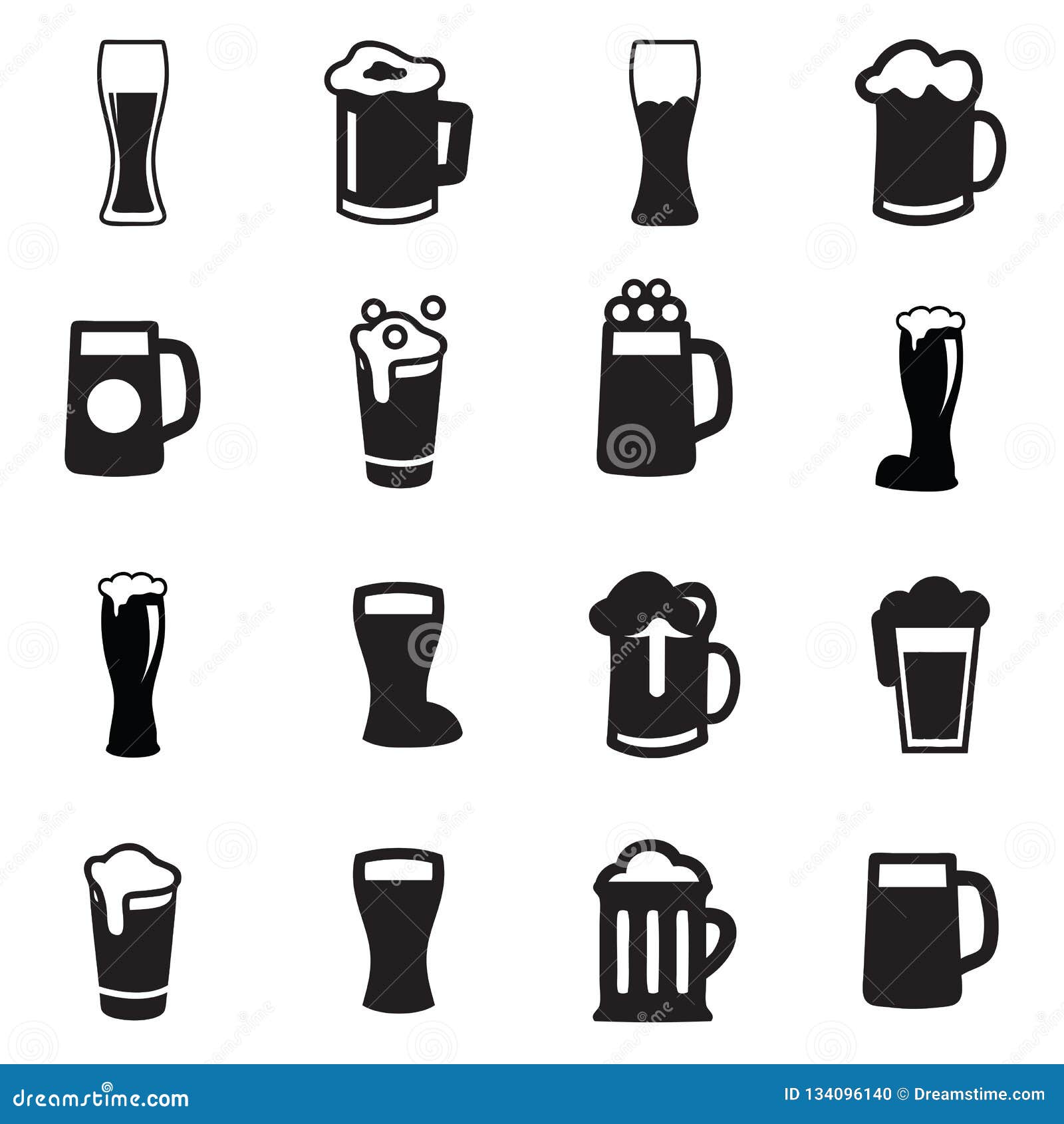 Drink beer glass Icon stock vector. Illustration of cold - 134096140
