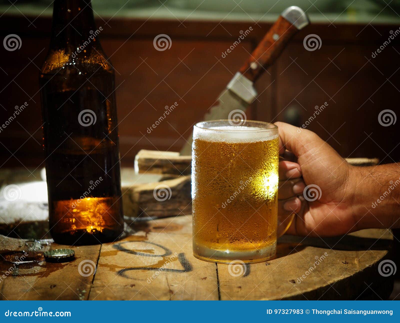 Drink beer after work stock image. Image of beer, drink - 97327983