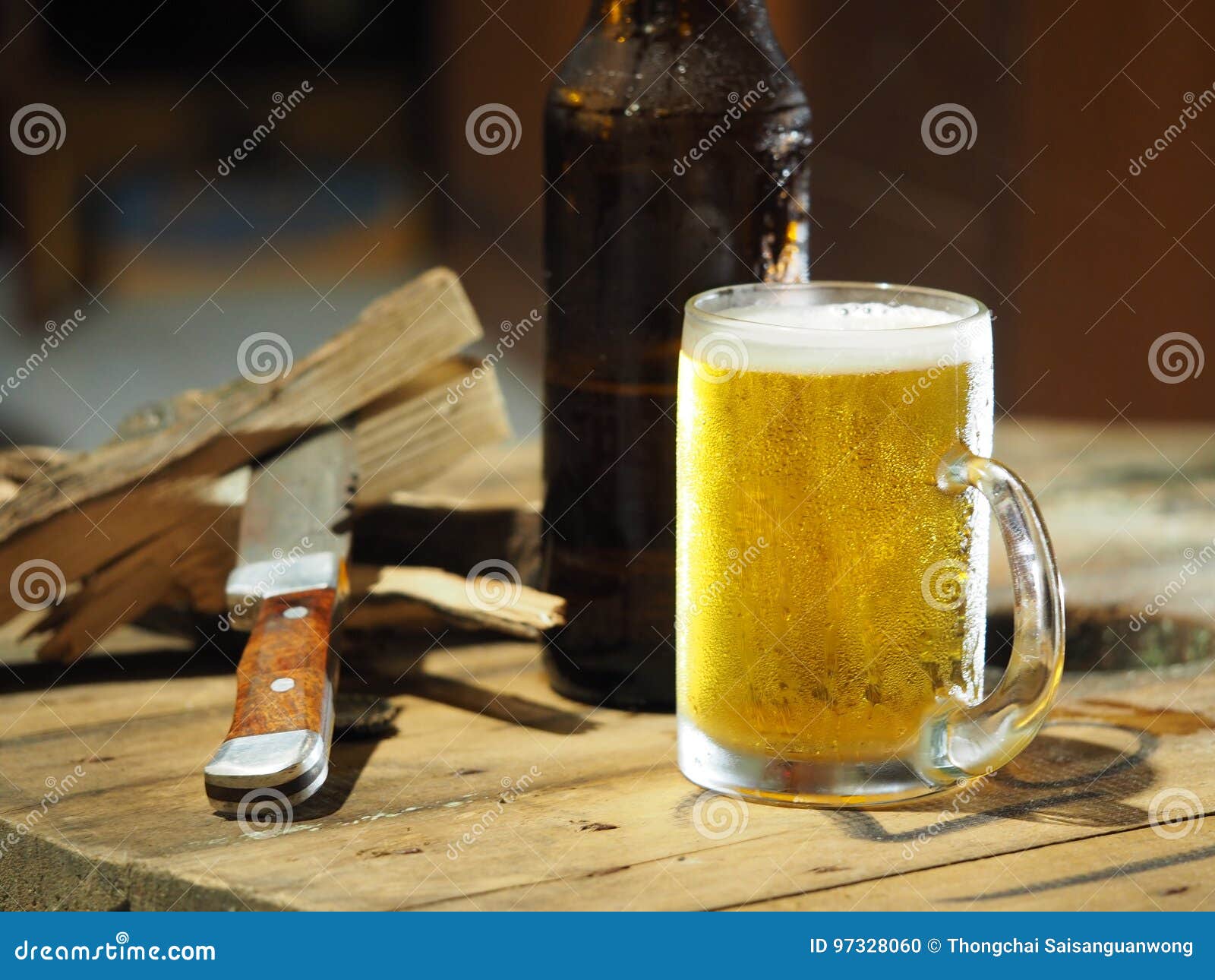 Drink beer after work stock photo. Image of computer - 97328060