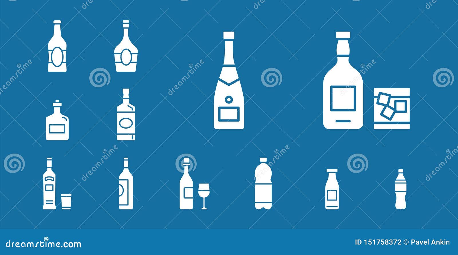 Bottle Icons 04 stock vector. Illustration of glass - 151758372