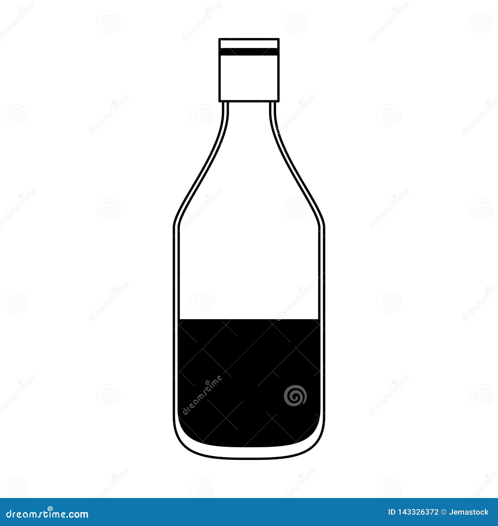 Drink Bottle Isolated in Black and White Stock Vector - Illustration of ...