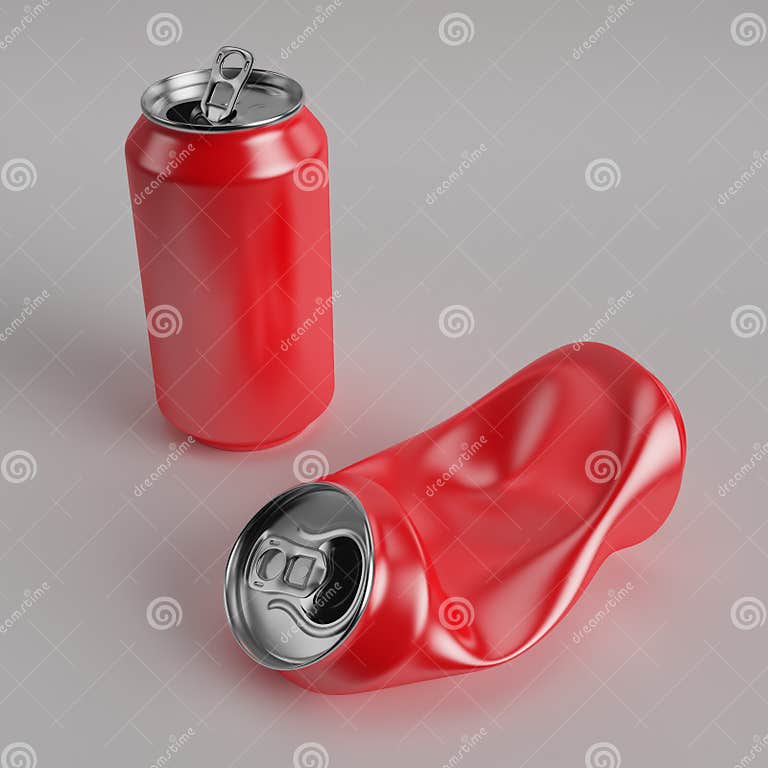 Drink can deformed stock illustration. Illustration of soda - 16715557