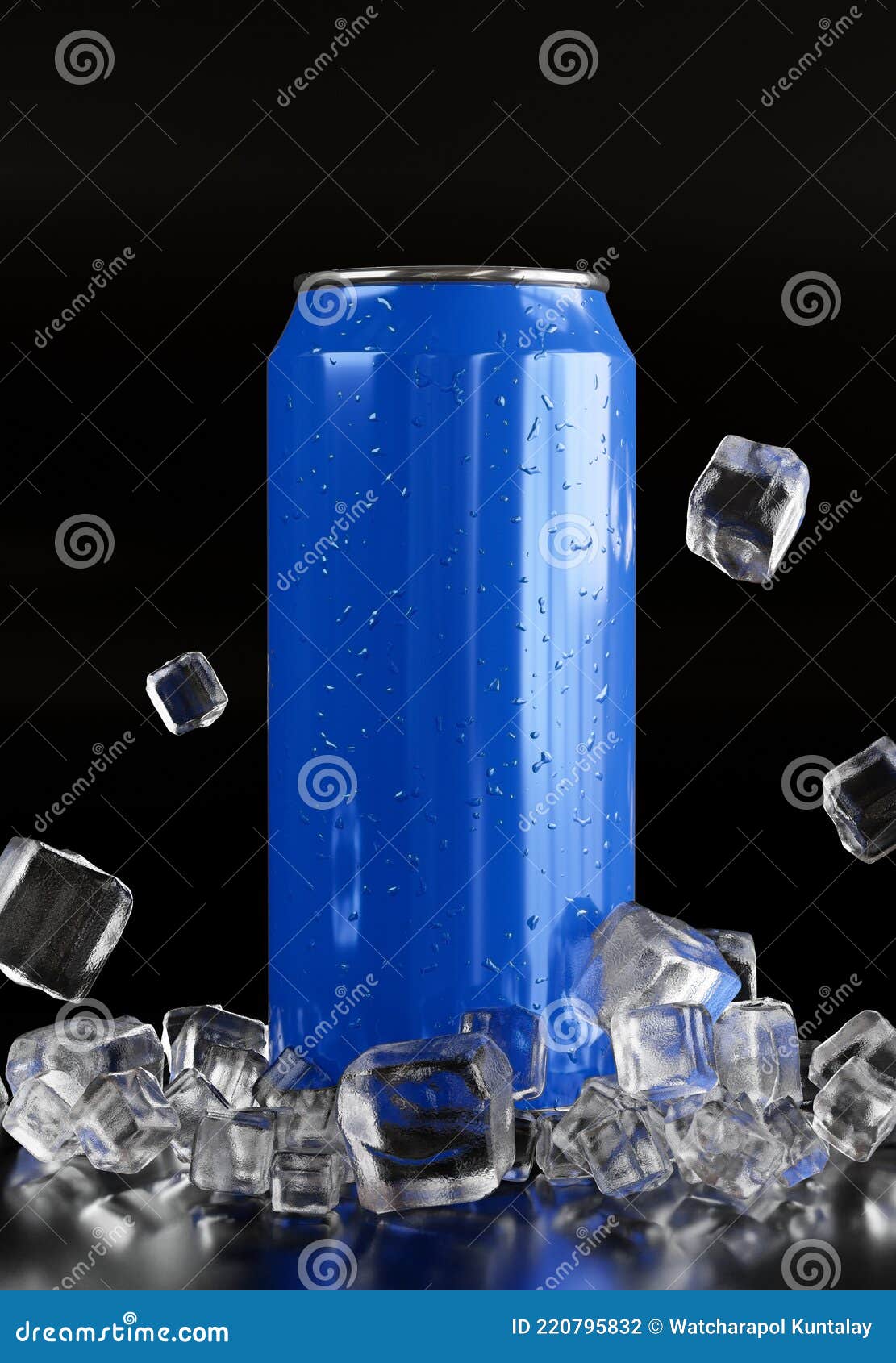 Drink Can with Ice Cube for Product Display Stock Illustration ...