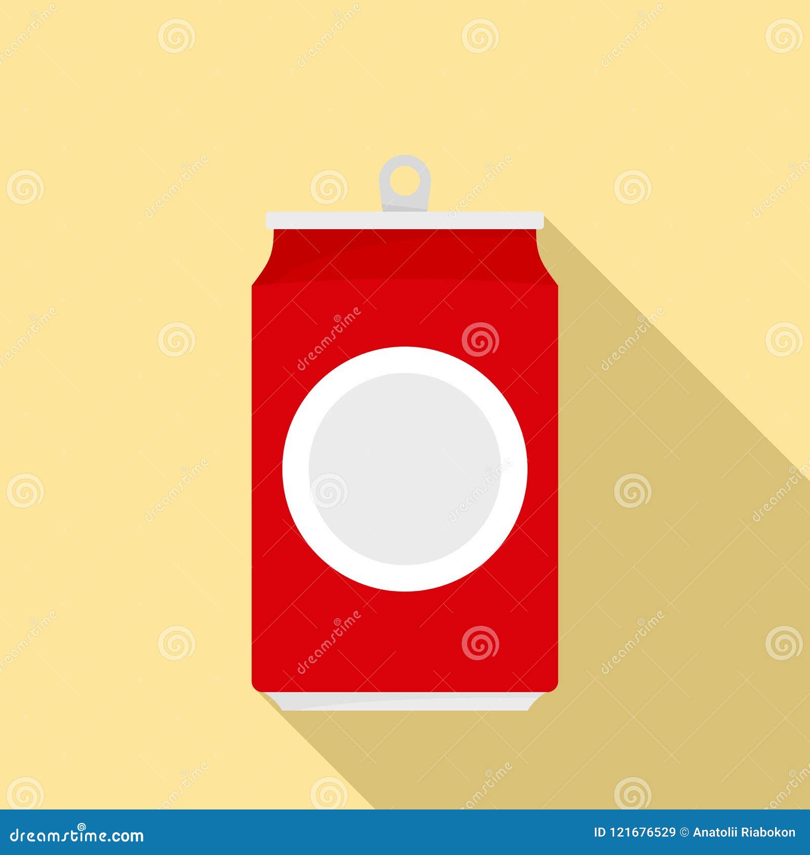 Drink can icon, flat style stock vector. Illustration of grey - 121676529