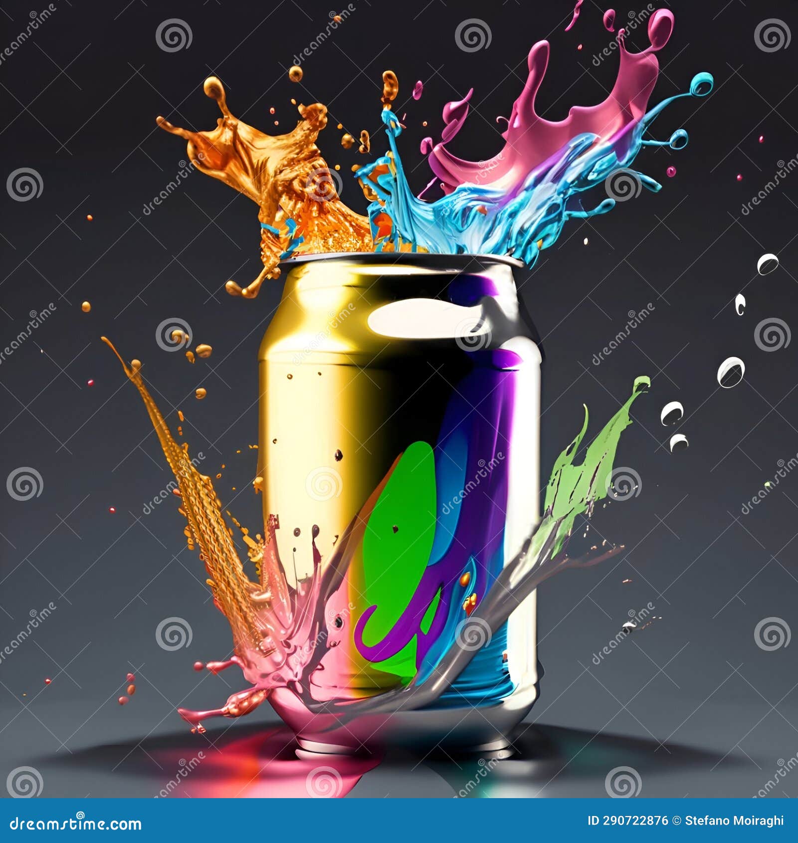 Drink Can Splash Colours Abstract Concept Stock Illustration ...