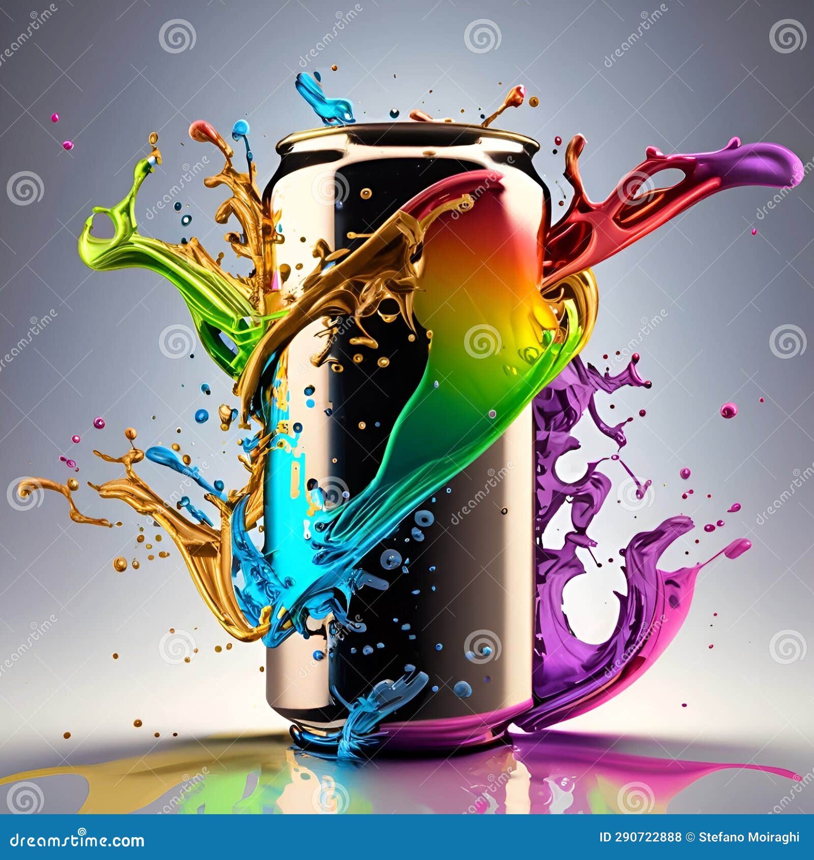 Drink Can Splash Colours Abstract Concept Stock Illustration ...