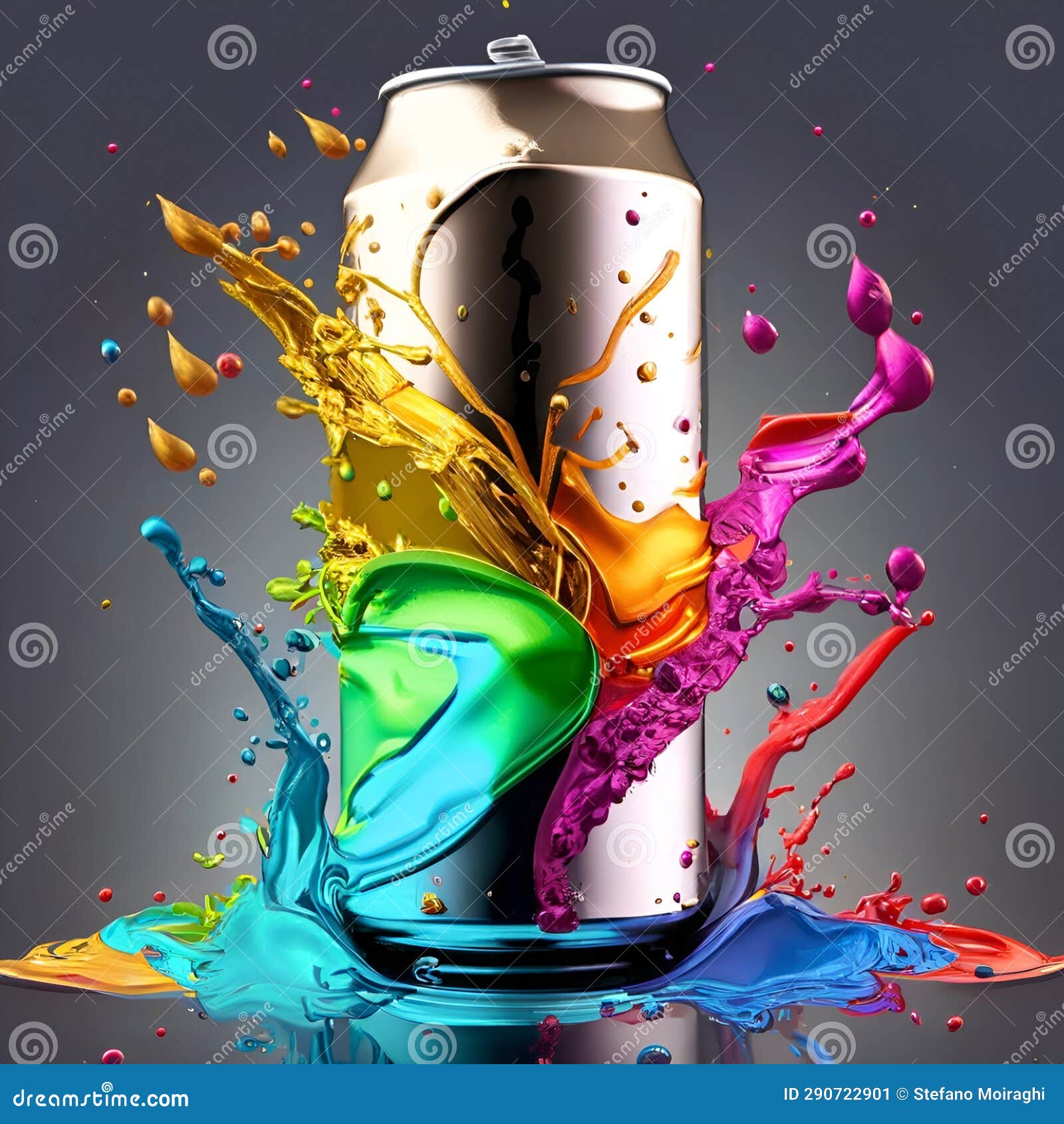 Drink Can Splash Colours Abstract Concept Stock Illustration ...
