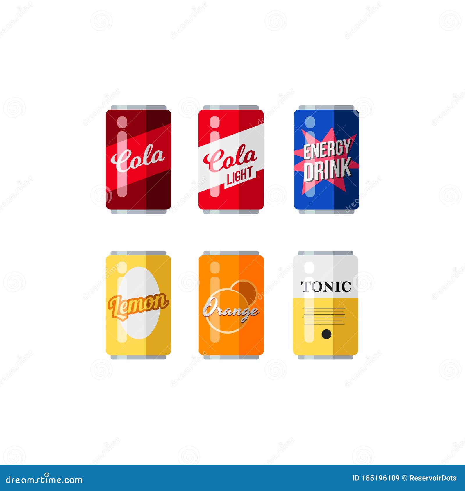 Drink Cans Vector Icons stock vector. Illustration of beverage - 185196109