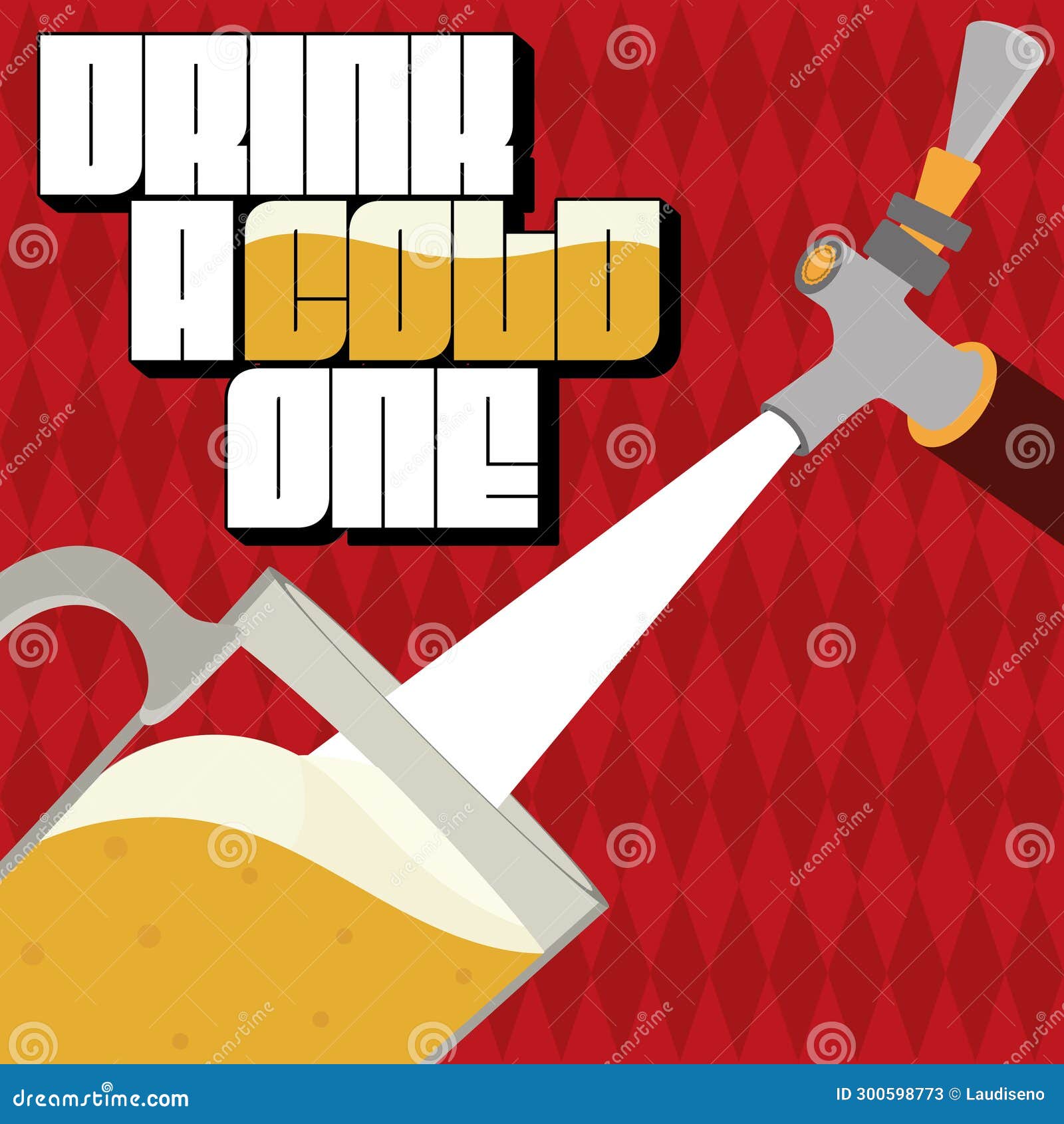 Drink a Cold Beer Poster Vector Stock Illustration - Illustration of ...