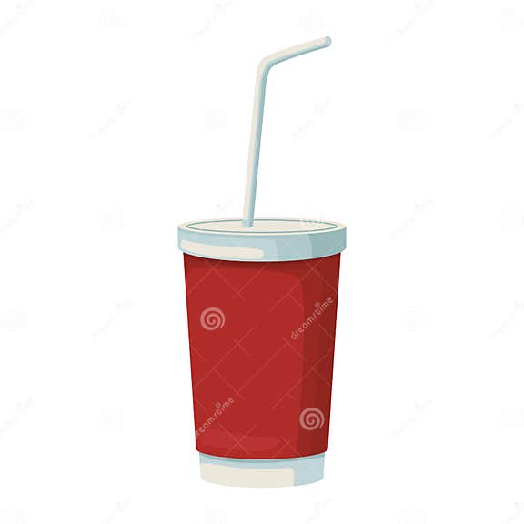 Drink cup with straw icon stock vector. Illustration of glass - 162601807