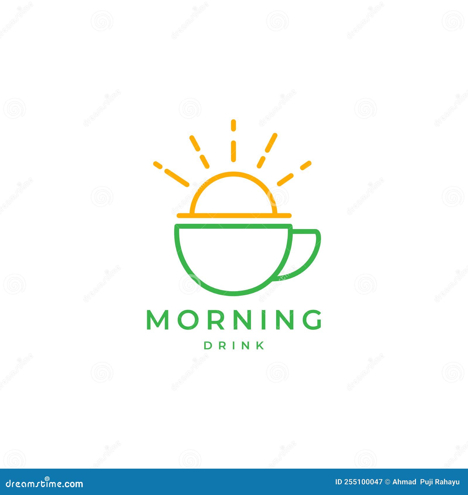 Drink Cup with Sunrise Bright Logo Design Stock Vector - Illustration ...
