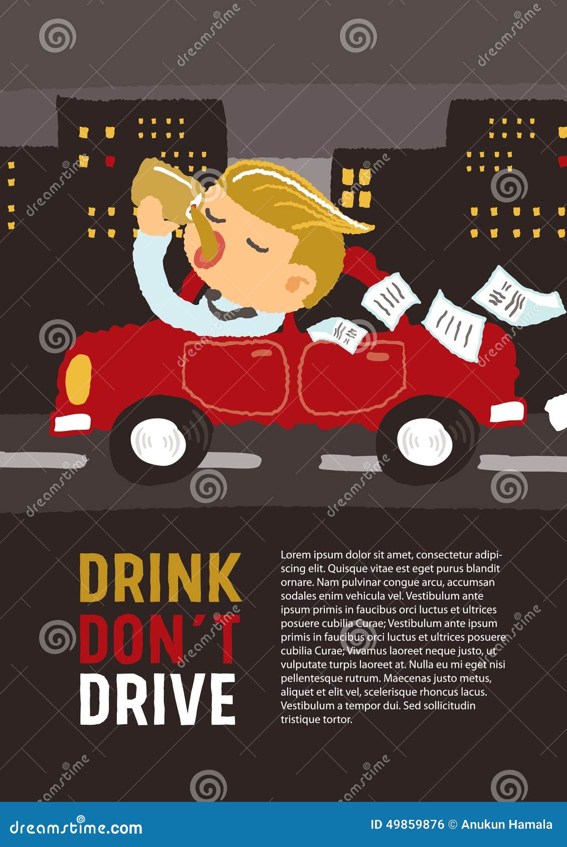 Drink do not drive stock vector. Illustration of young - 49859876