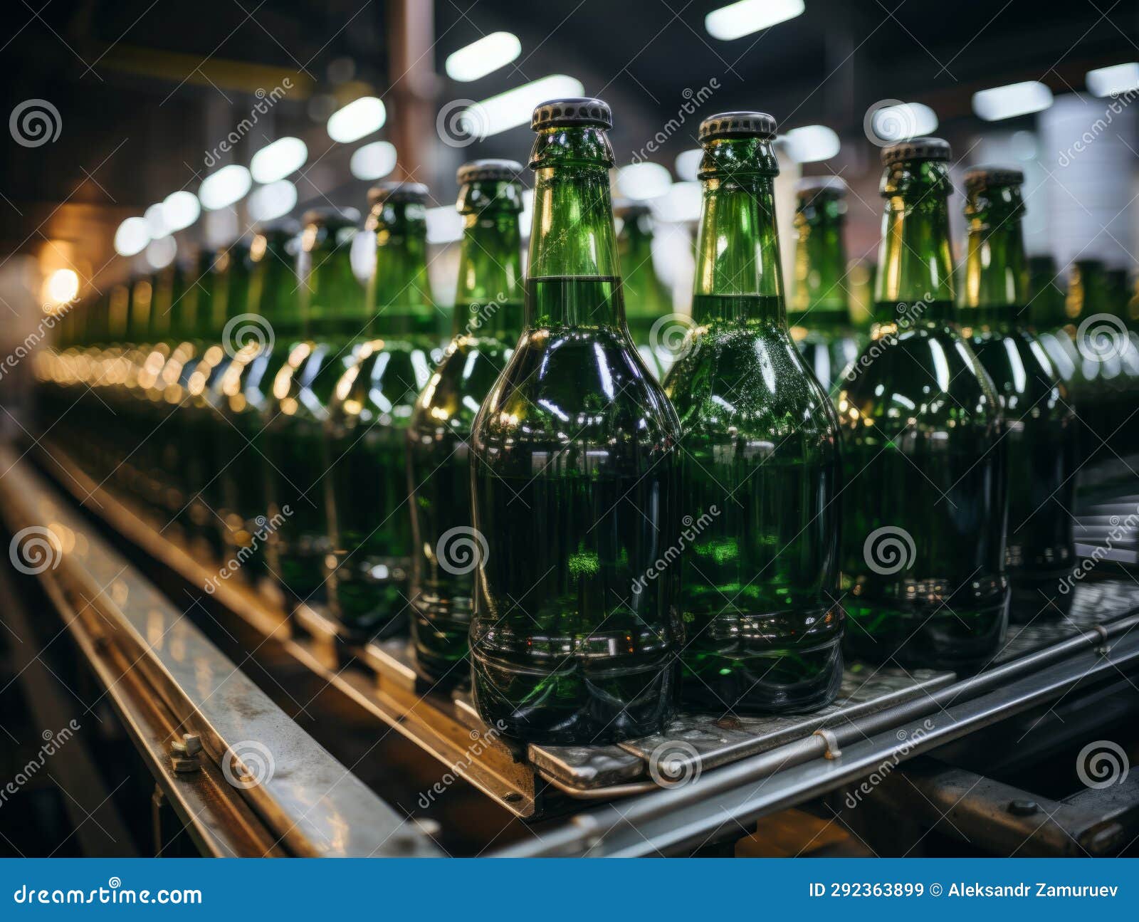 Drink Factory. Drink Bottling on a Production Line in a Factory Stock ...